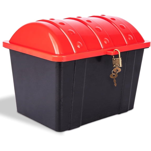 ArtCreativity Pirate Treasure Chest for Kids – Black Plastic Storage ...