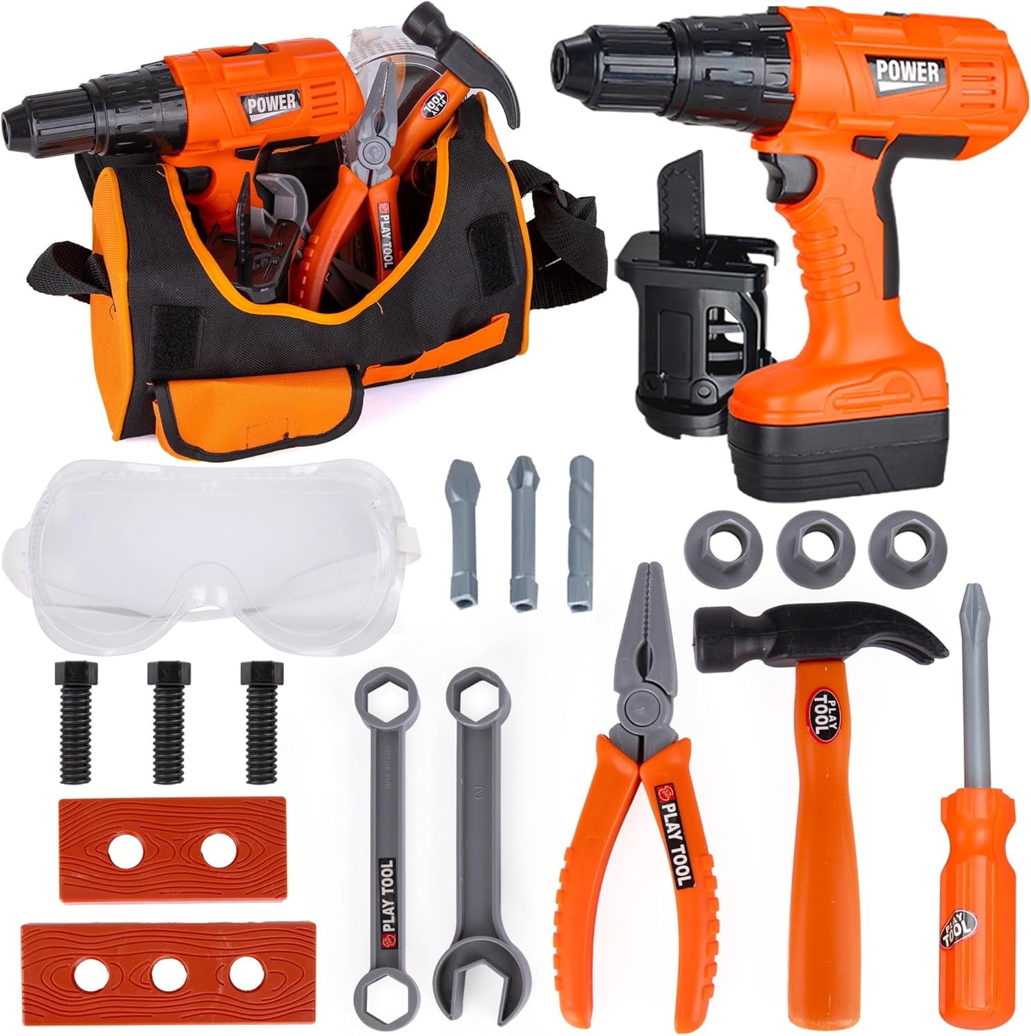 ArtCreativity Power Drill Tool Set for Kids - 2-in-1 Toy Drill with ...