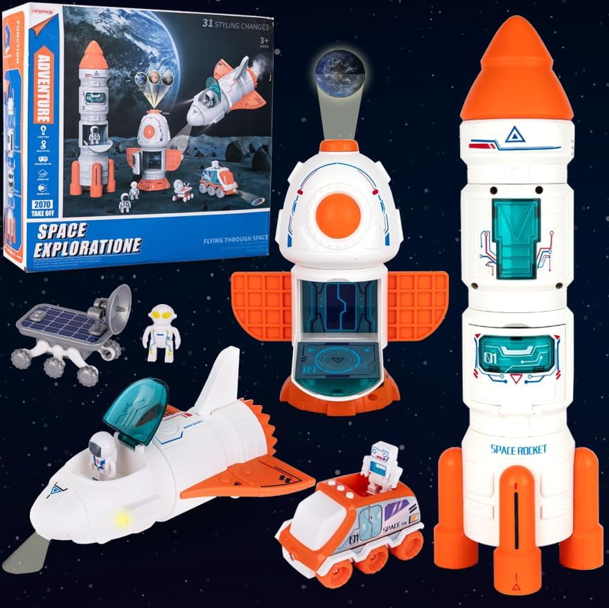 ArtCreativity Rocket Space Toys with Lights and Sounds, Mist Spray ...