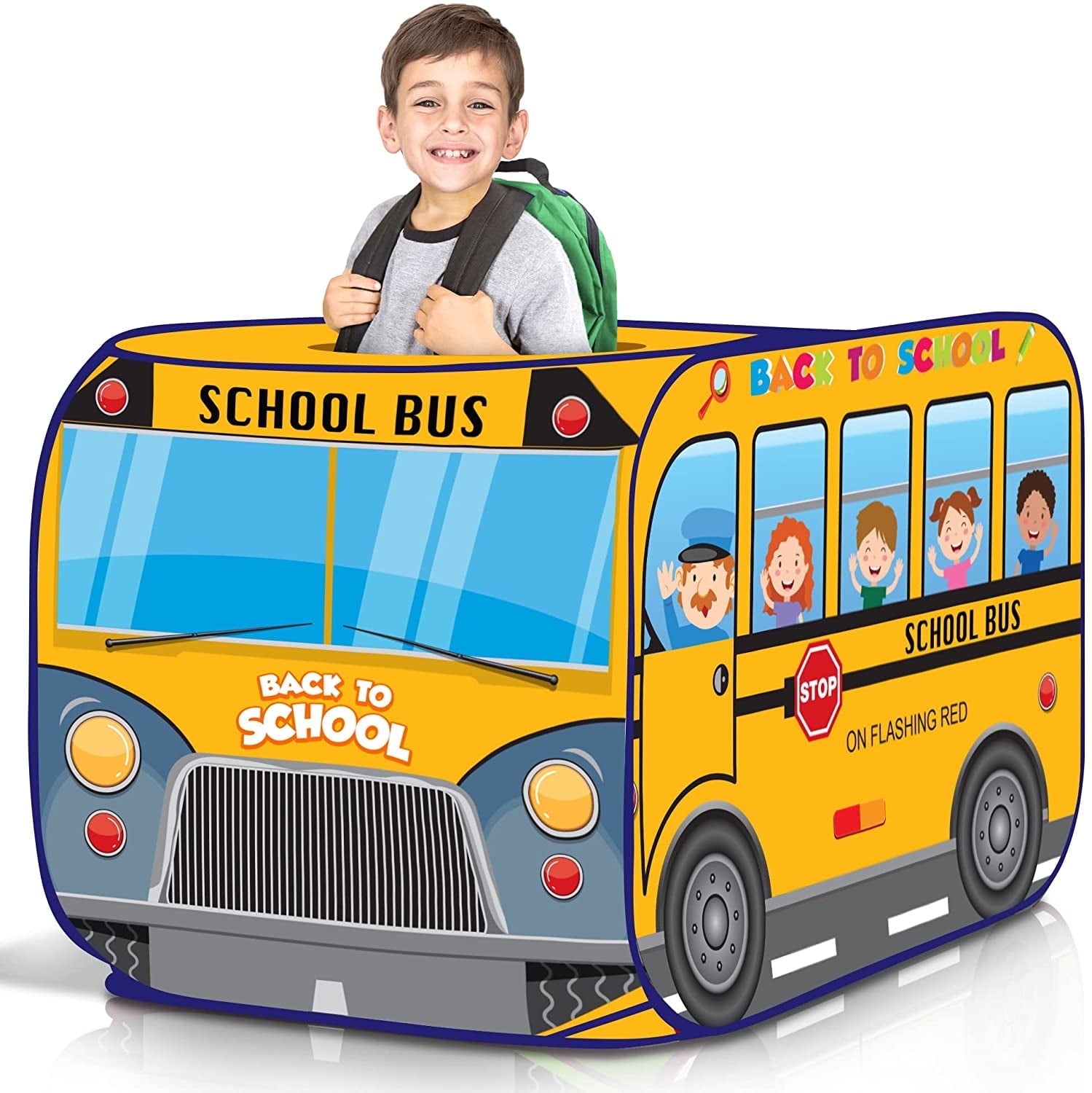 ArtCreativity Yellow School Bus Playhouse Tent for Toddlers and Kids ...