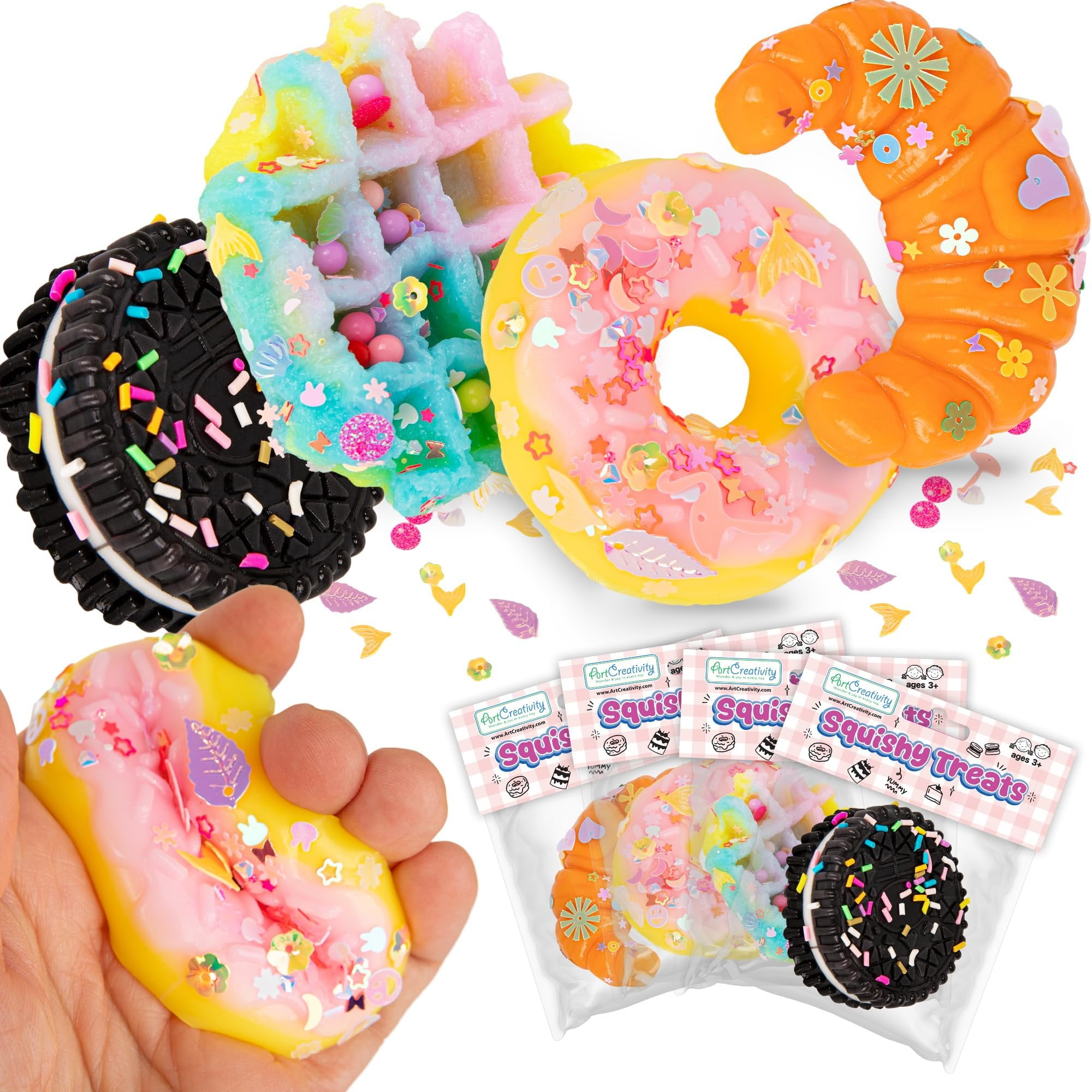 ArtCreativity Squishy Treats Fidget Toys for Kids and Adults - 4 Pack ...