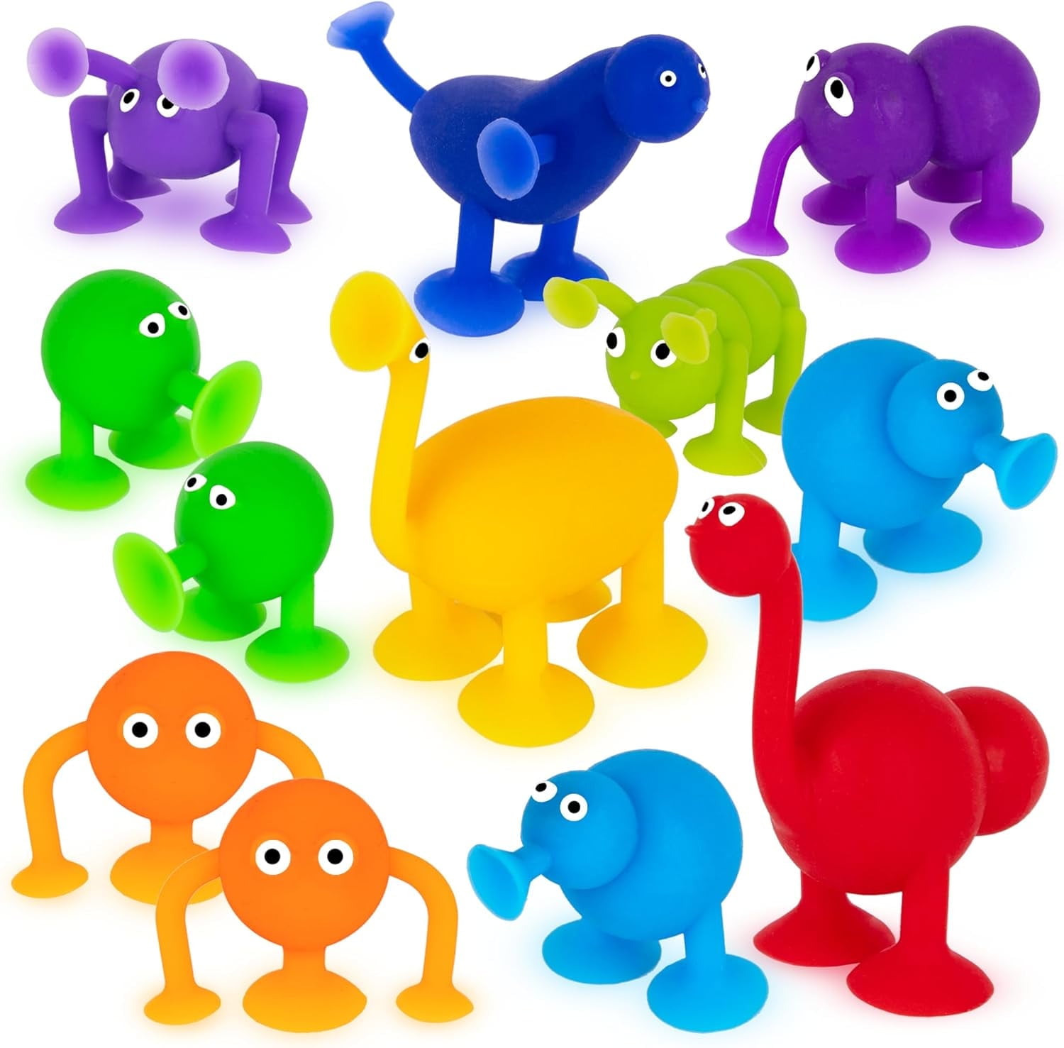 ArtCreativity Suction Cup Bath Toys – 12-Piece Set of Colorful, Mold ...