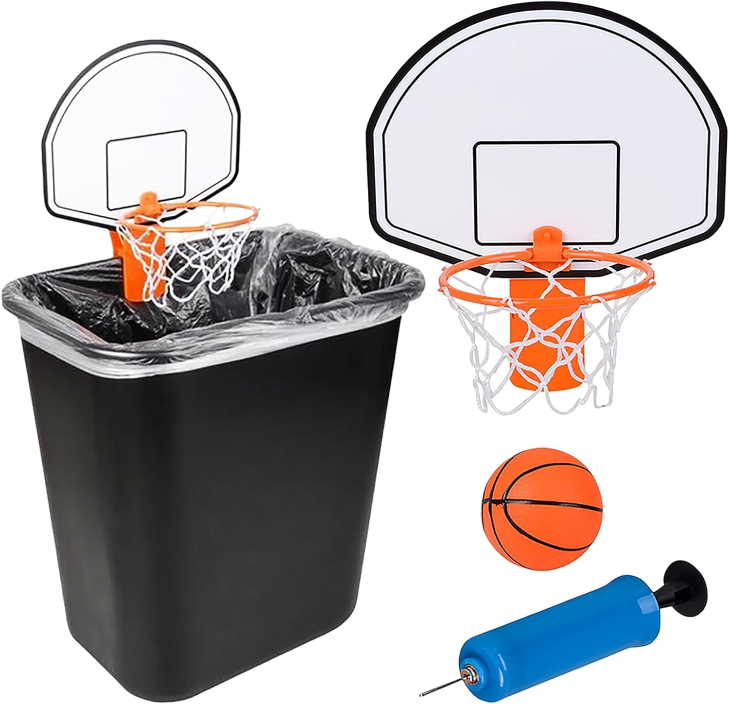 ArtCreativity Trash Can Basketball Set – Clip-On Hoop with Backboard ...