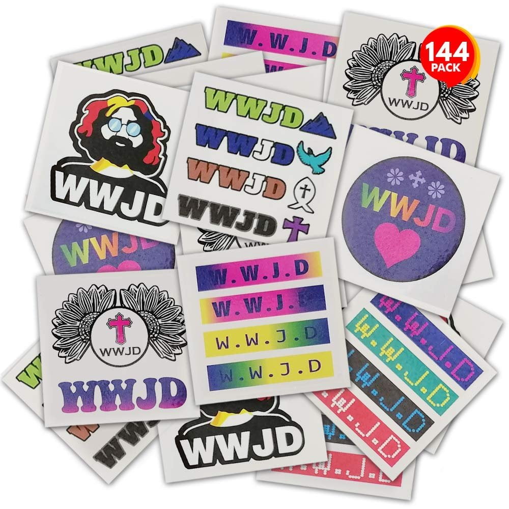 ArtCreativity WWJD Temporary Tattoos for Kids - Bulk Pack of 144-2 Inch ...