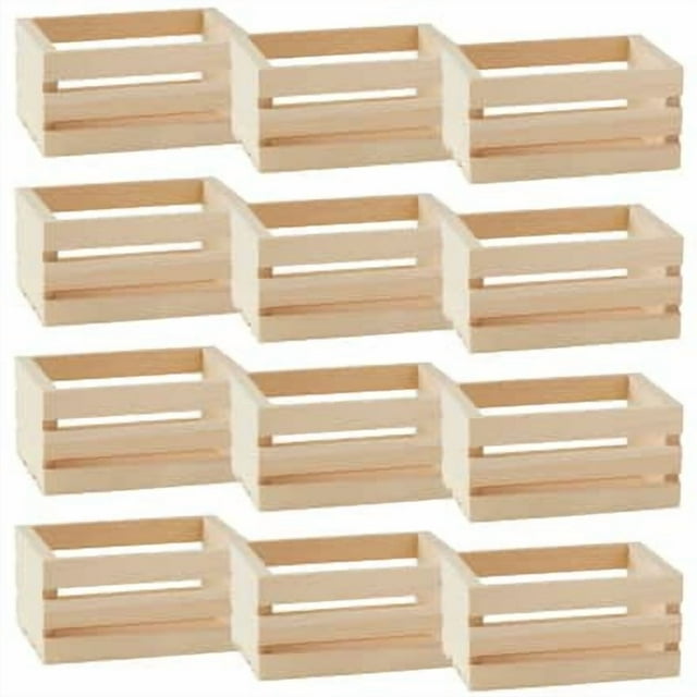 "ArtMinds 5"" Mini Unpainted Pinewood Crate - Small Box for Gifts ...