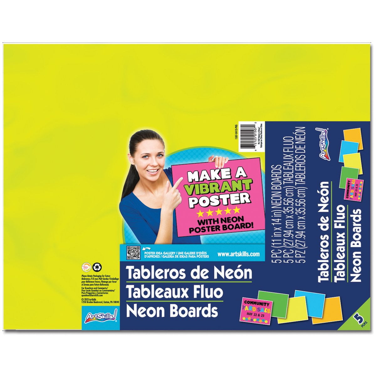 ArtSkills 11" x 14" Poster Boards, BSL1 School and Craft Projects, 5 ...