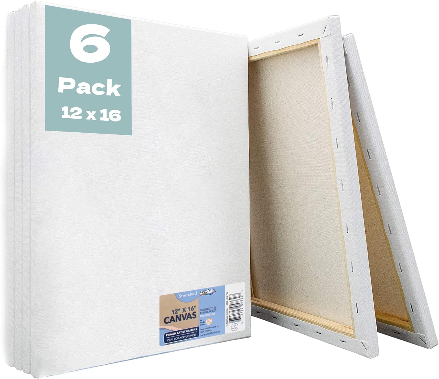 ArtSkills 12" x 16" Stretched Canvas for Painting, 6-Pack - Walmart.com