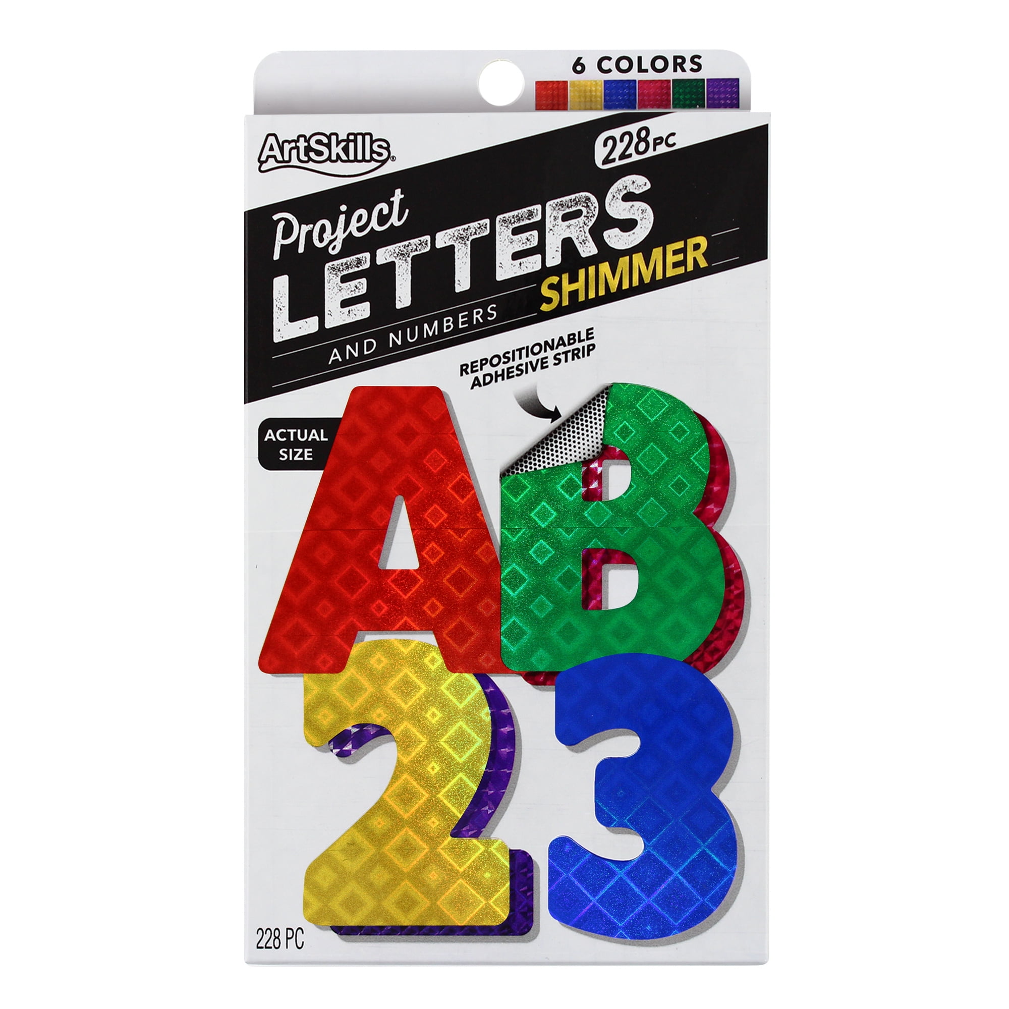 ArtSkills 2.5" Project and Poster Letters and Numbers, Holographic, 228 Pieces - Walmart.com
