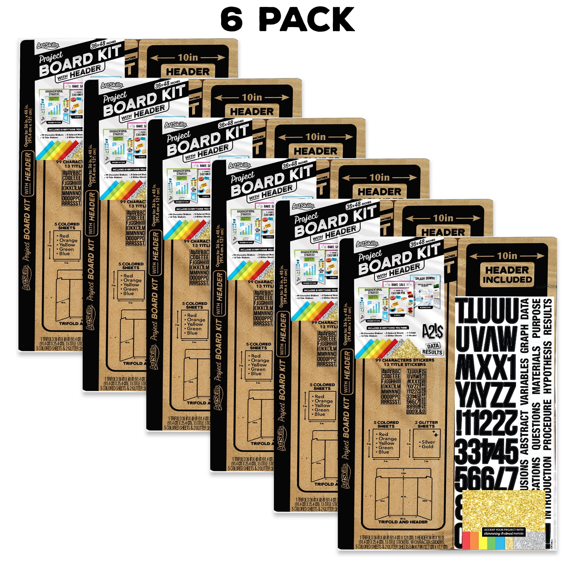 ArtSkills 36" x 48" Trifold Corrugated Card Display Board Project Kit ...