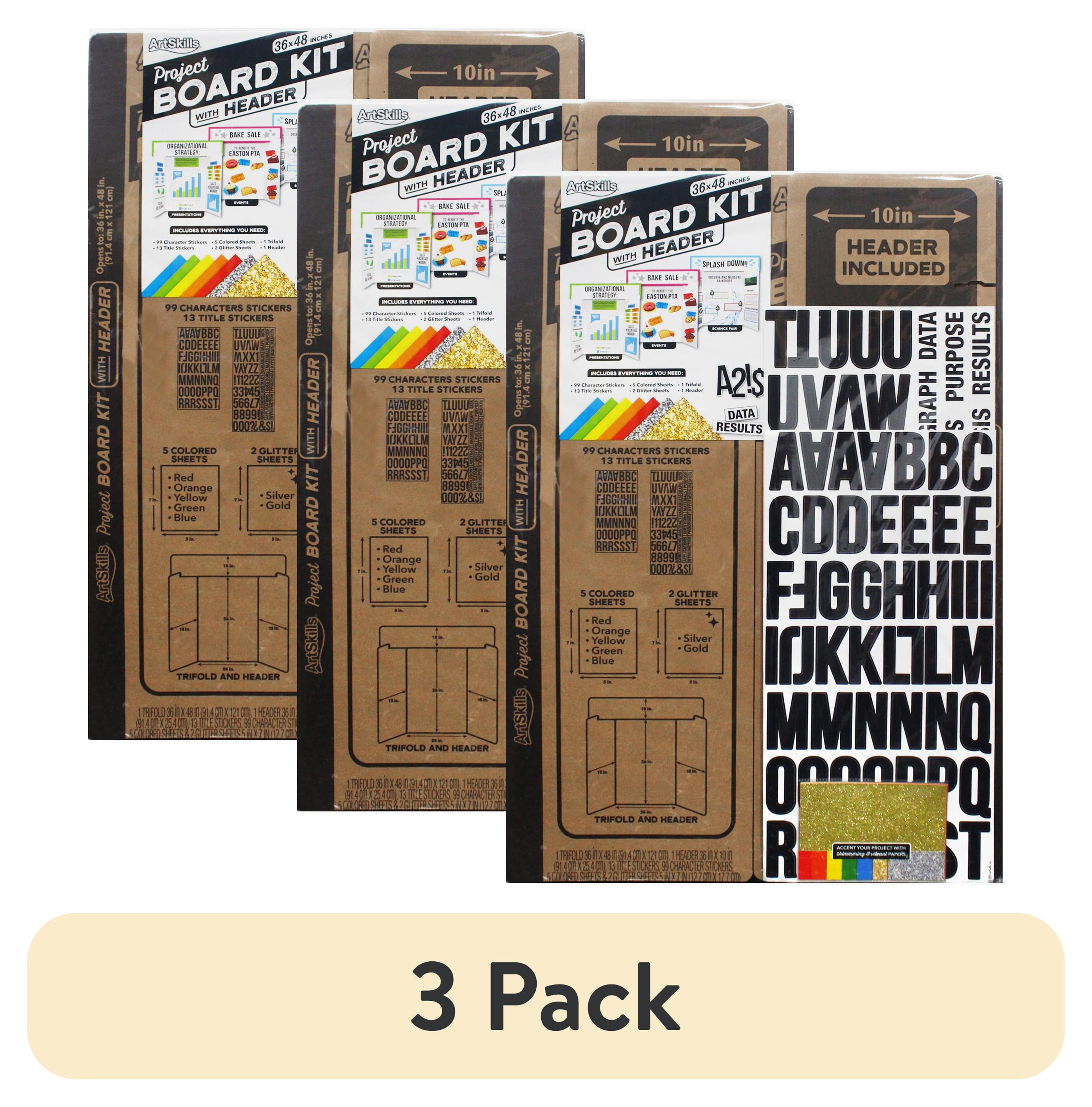 (3 pack) ArtSkills 36" x 48" Trifold Office Display Board Kit with ...