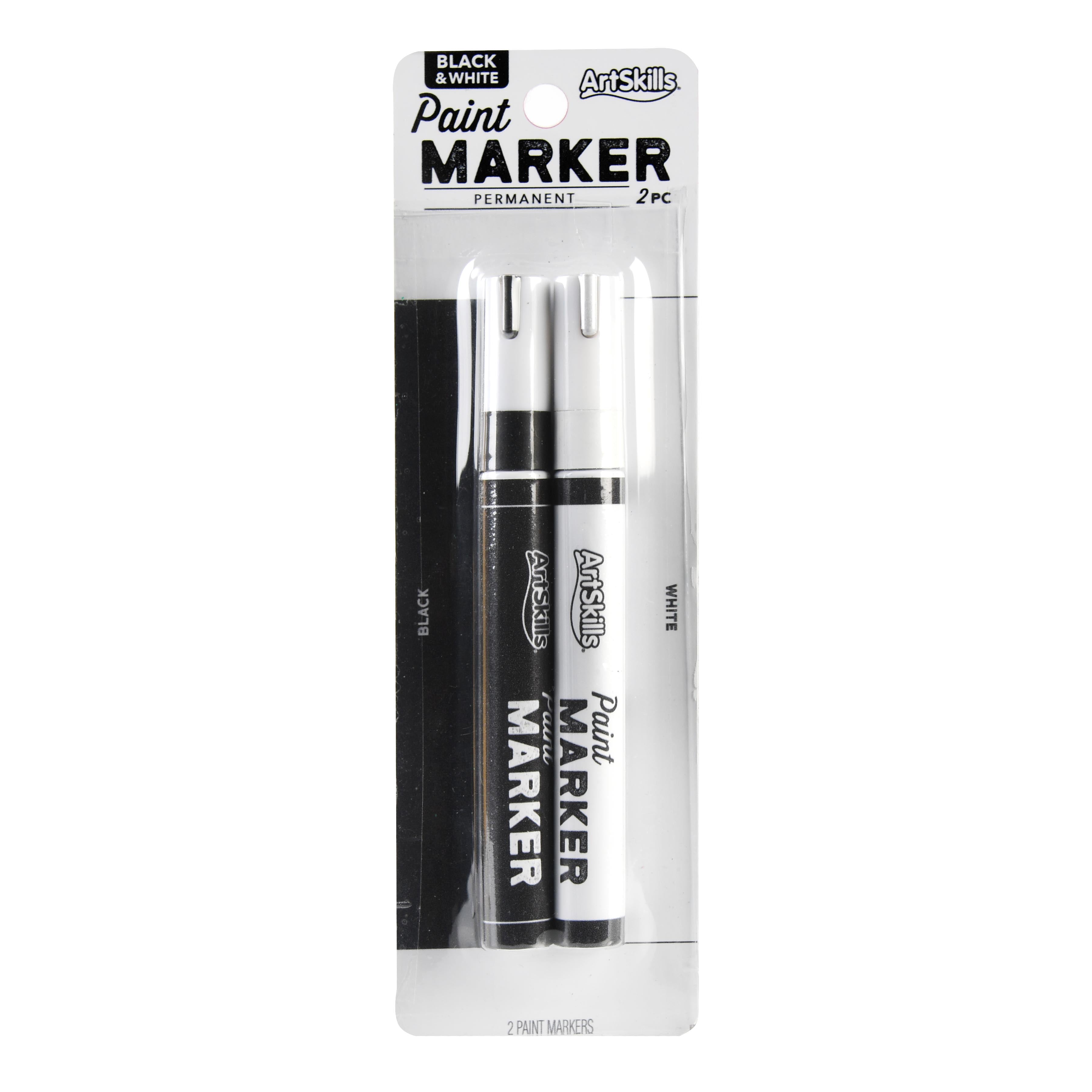 ArtSkills Black and White Paint Markers, Permanent Markers for Crafts ...