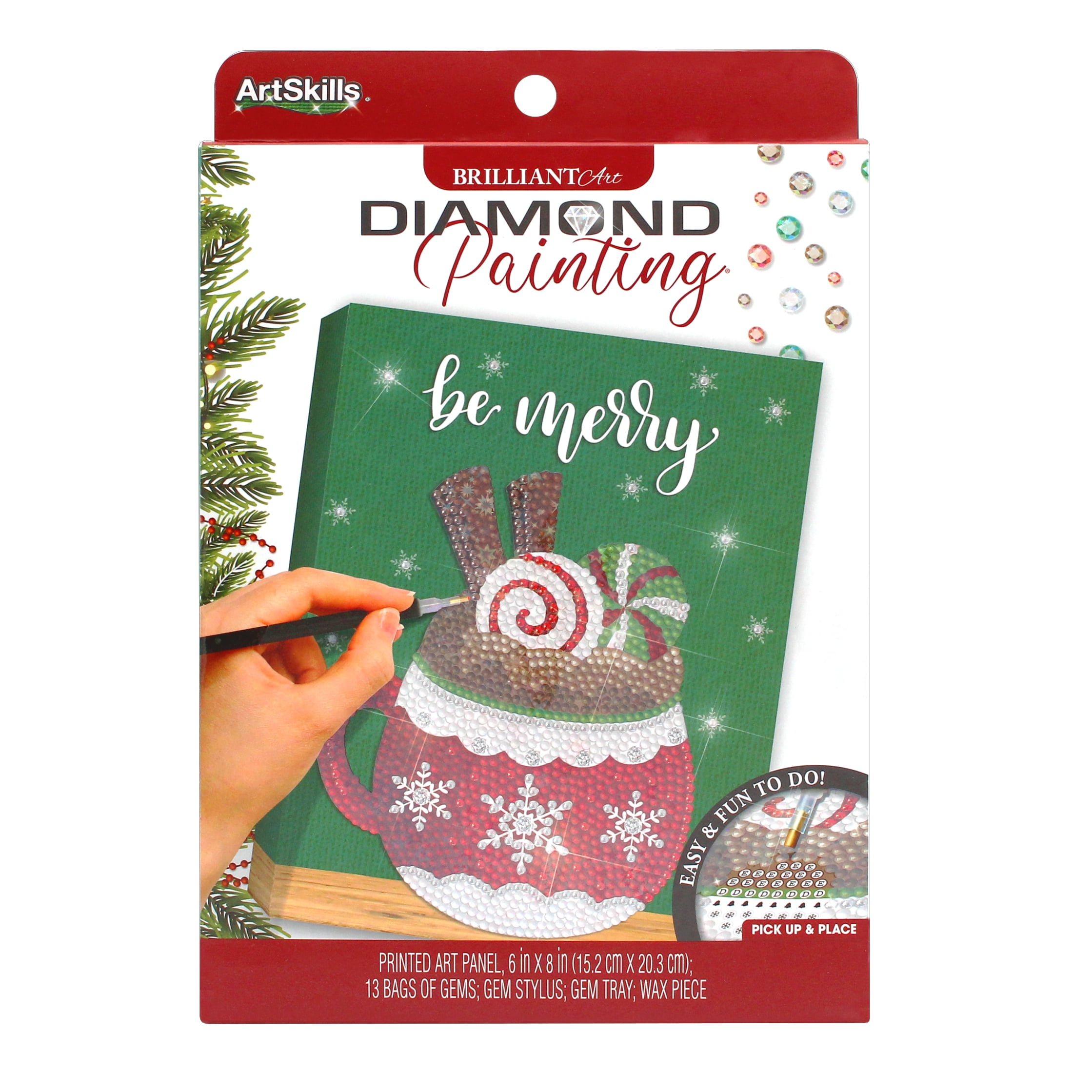 ArtSkills Brilliant Art Diamond Painting Craft Kit, Peppermint Mug ...
