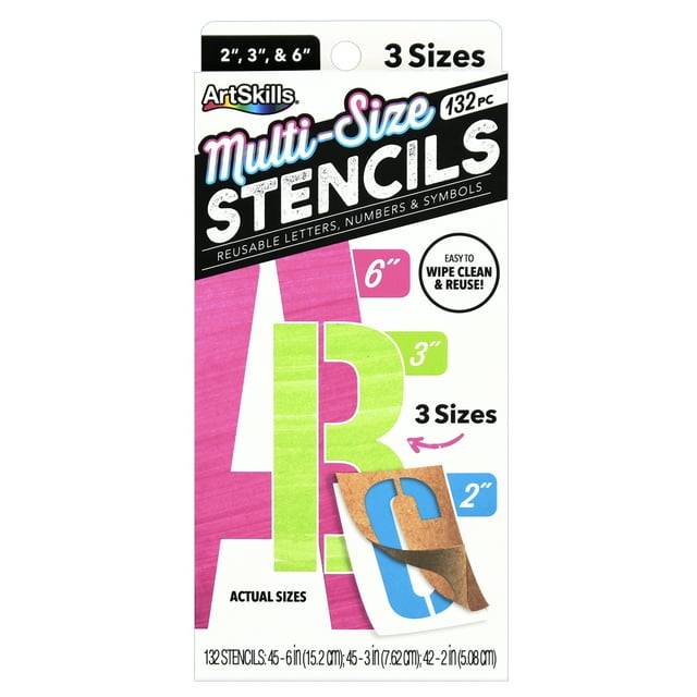 ArtSkills Chipboard Number and Letter Stencils Set for Kids & Adults, 3 Sizes - 2", 3" and 6 ...
