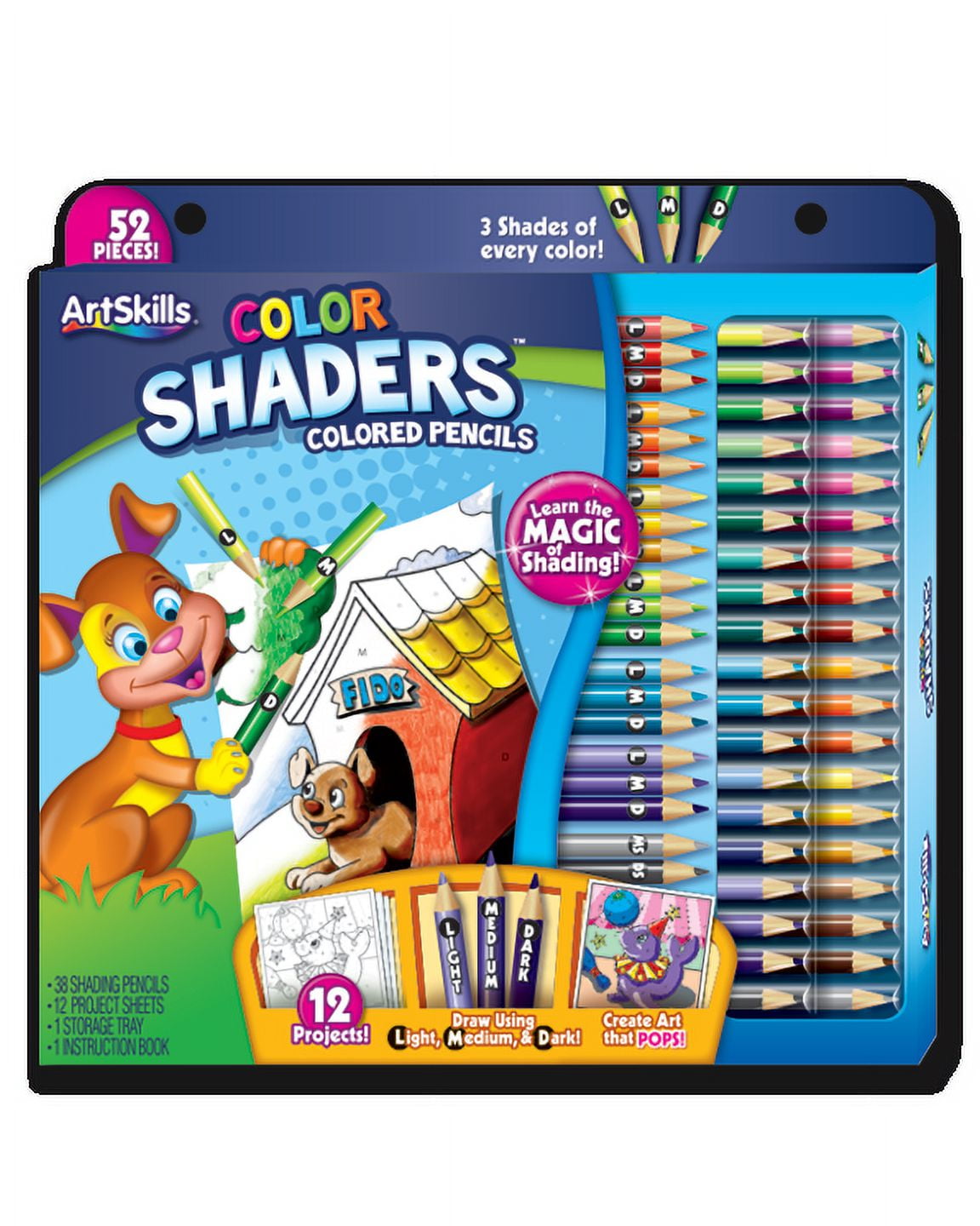 ArtSkills Kids Colored Pencil Drawing Supplies, 52 Piece Number Art ...