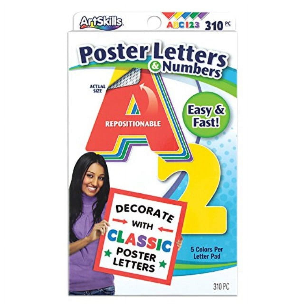 ArtSkills Poster Letters and Numbers, A-Z and 0-9, Assorted, Classic ...