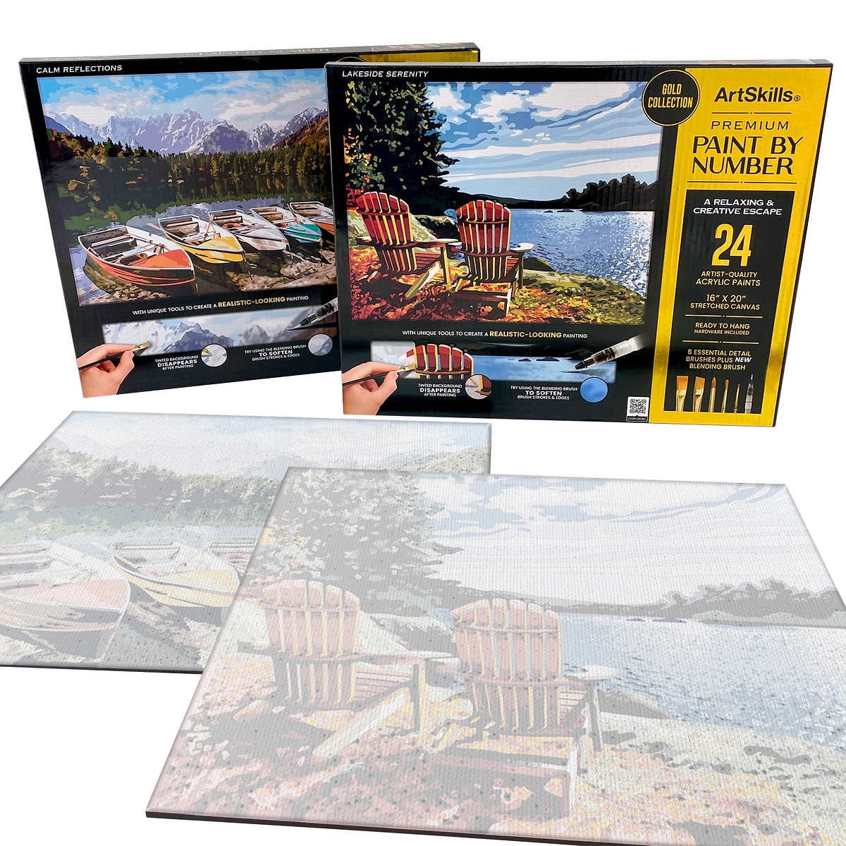 ArtSkills Premium Paint by Number Kit for Adults with Canvas and 24 ...