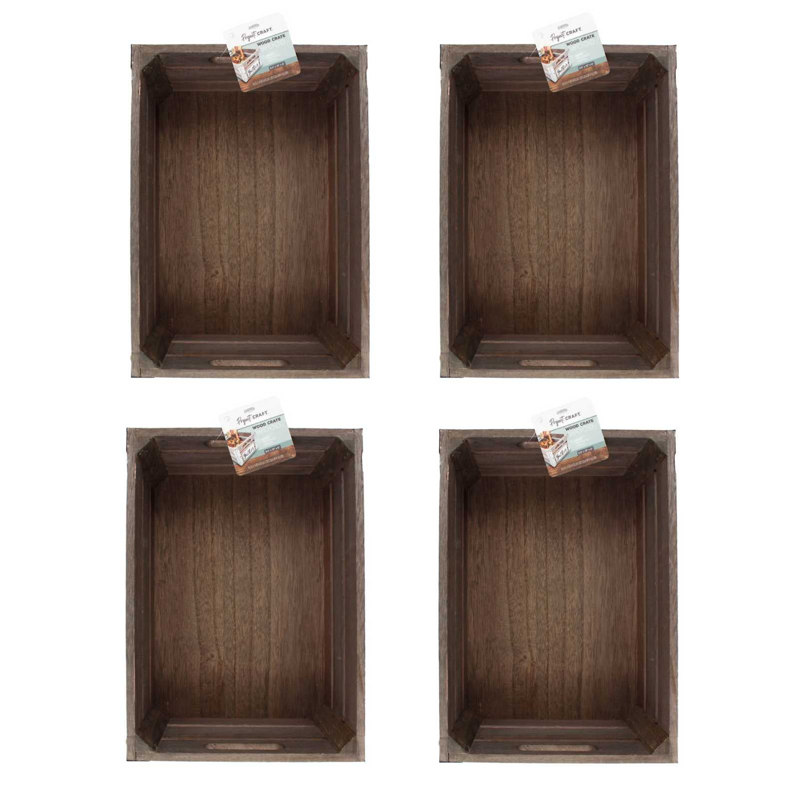 ArtSkills Rustic Wooden Crates with Metal Edges, Wood Craft Storage for ...