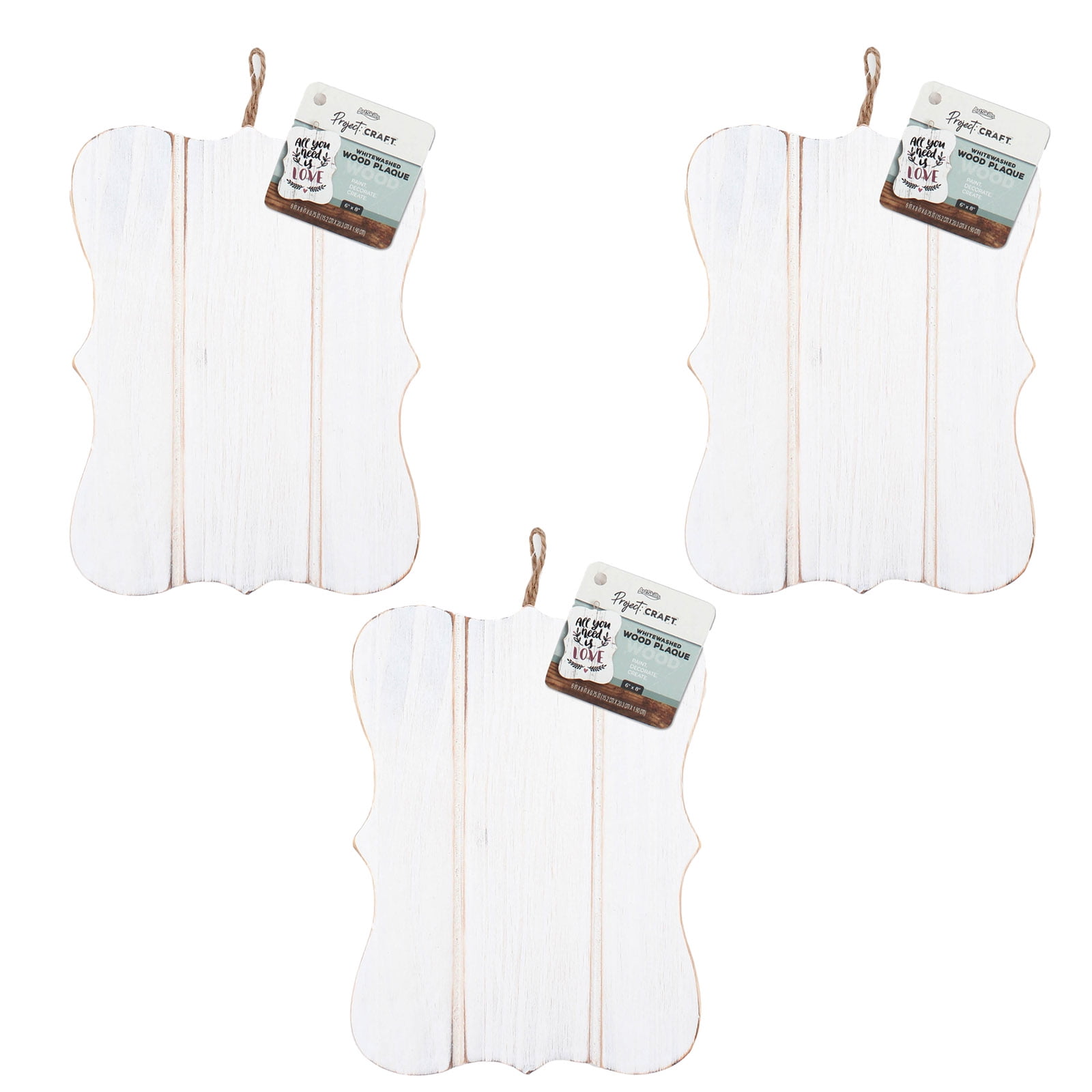ArtSkills Set of Whitewashed Wooden Plaques for DIY Projects, Wall ...