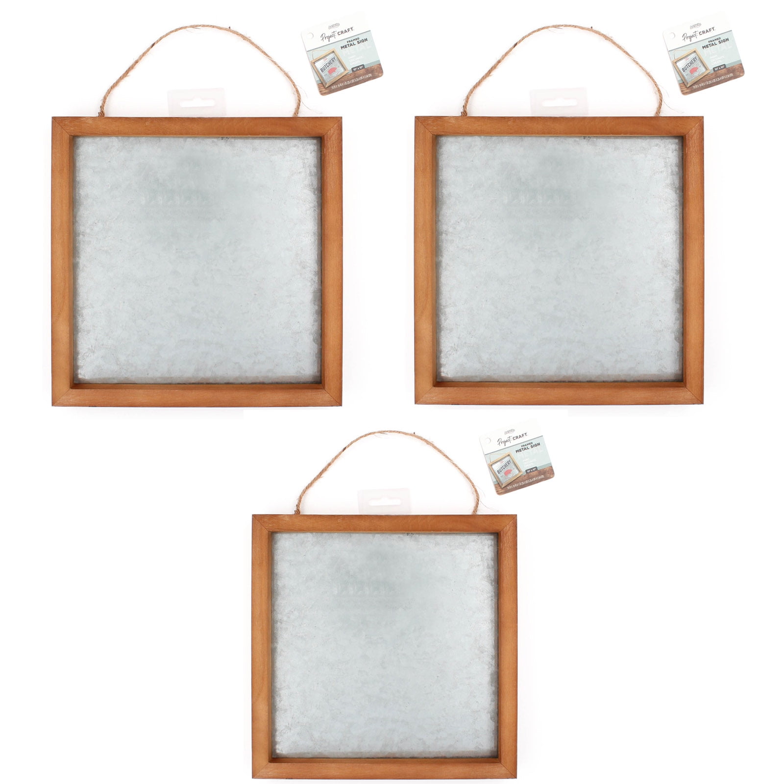 ArtSkills Wooden Framed Metal Plaque, Rustic Wall Décor, 10” x 10” 3 ...