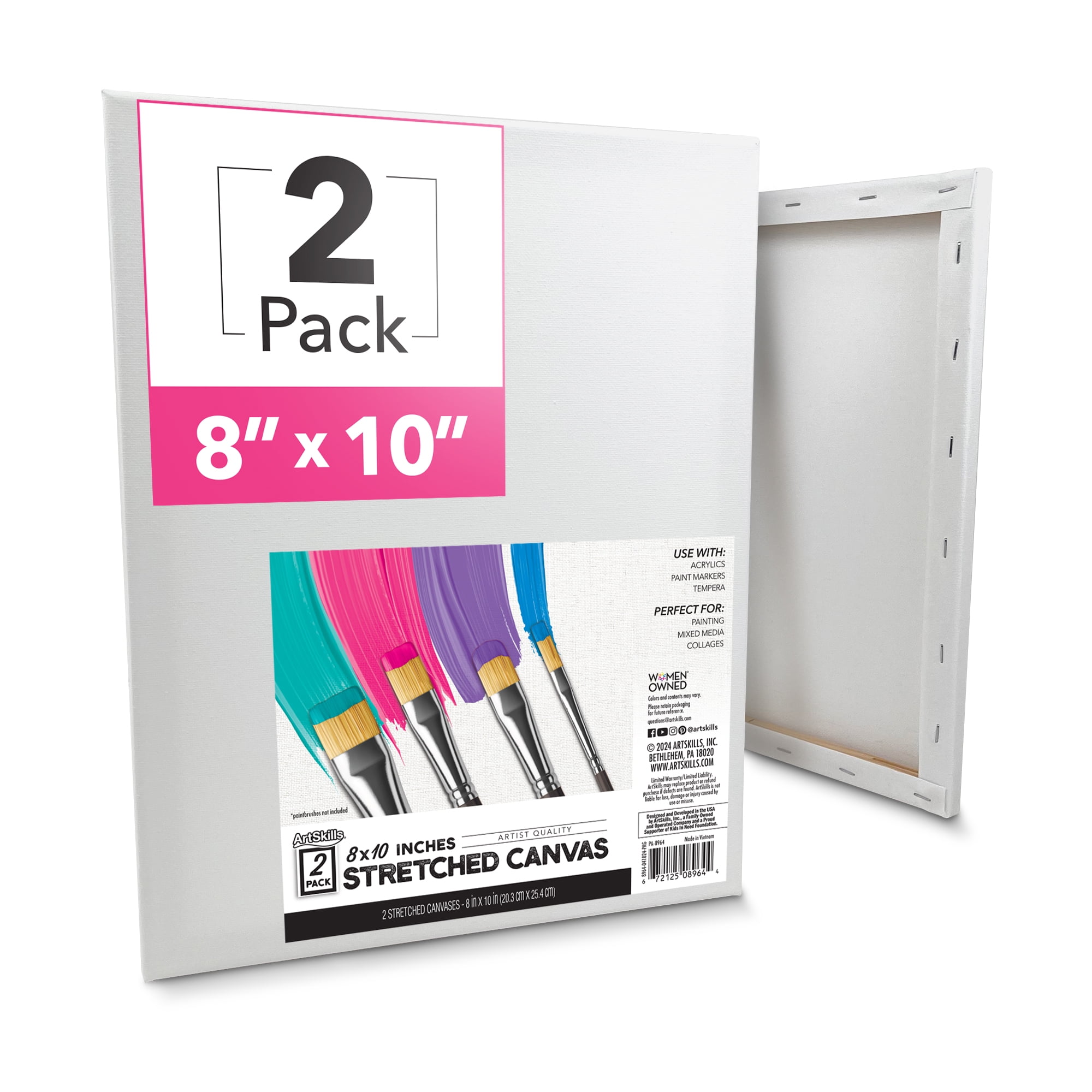 ArtSkills Stretched Canvases for Painting, 8x10 Canvas Painting ...