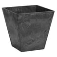 ArtStone Ella Square Planter, 12 Inch Black Flower Pot - Modern Indoor ...