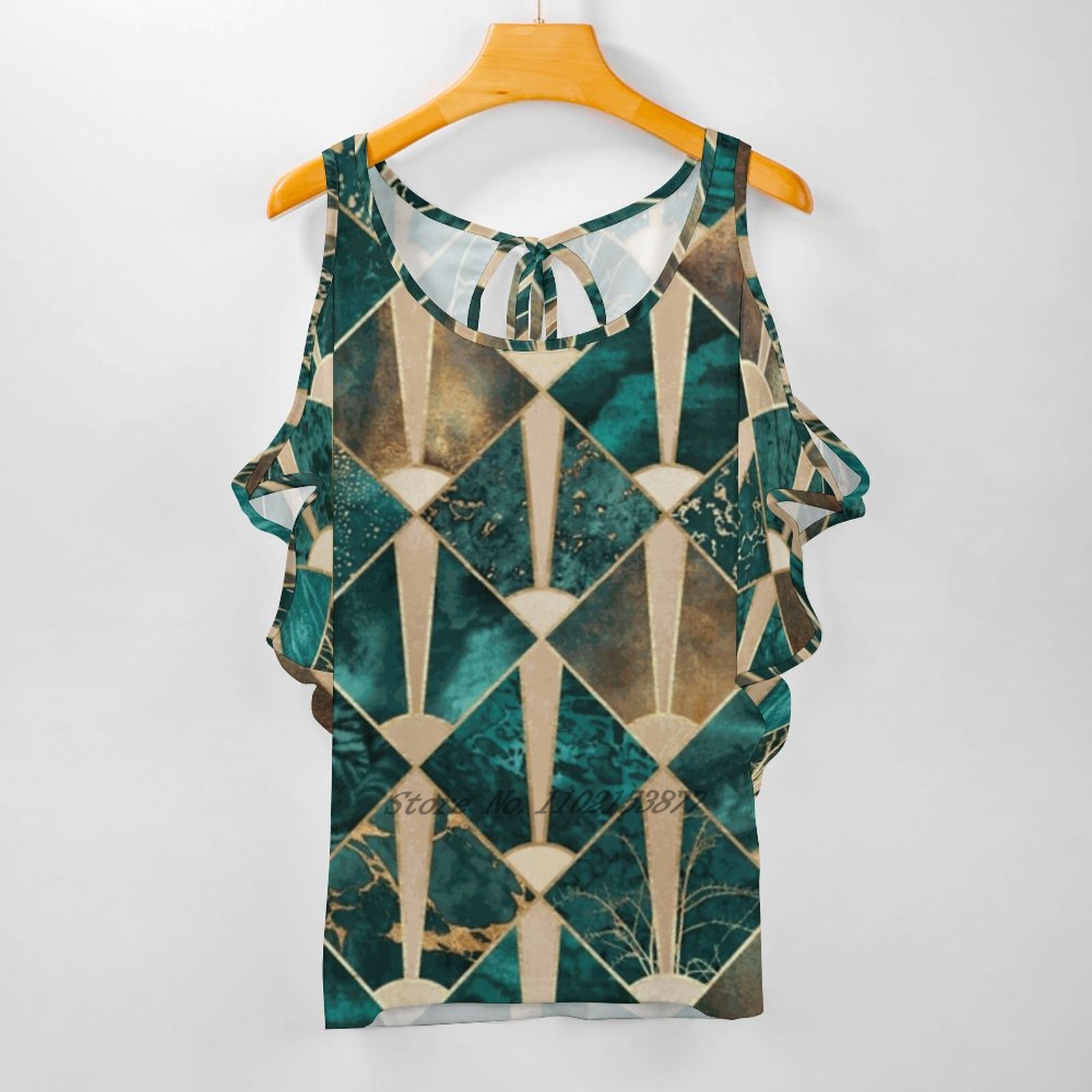 ArtTiles - Ocean Women'S T-Shirt Casual Short Sleeved Tops V-Neck ...