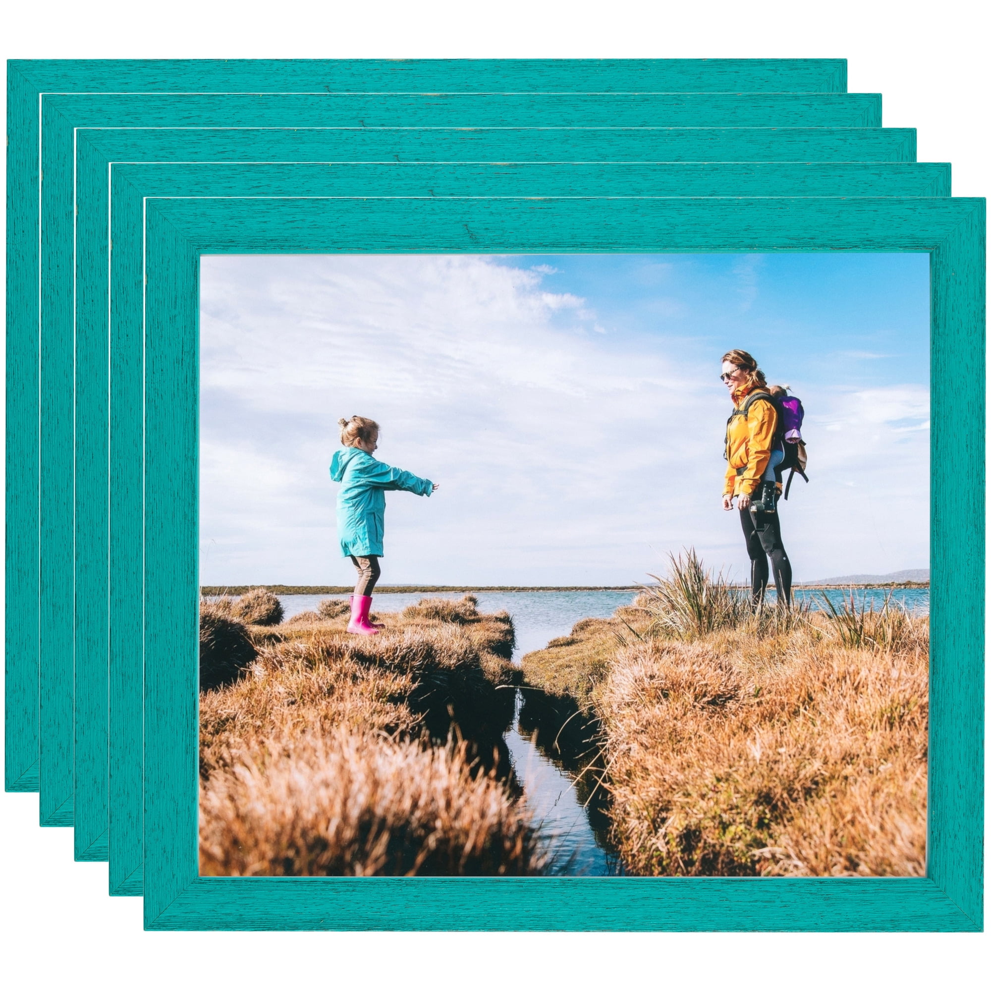 ArtToFrames 10" x 10" Aqua Picture Frame, 10x10 inch Green Wood Poster ...