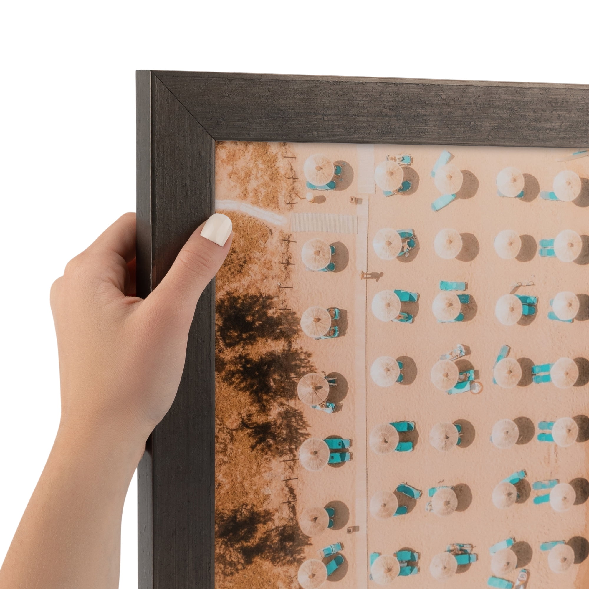 ArtToFrames 10" x 17" Flat Pewter Picture Frame, 10x17 inch Silver Wood ...