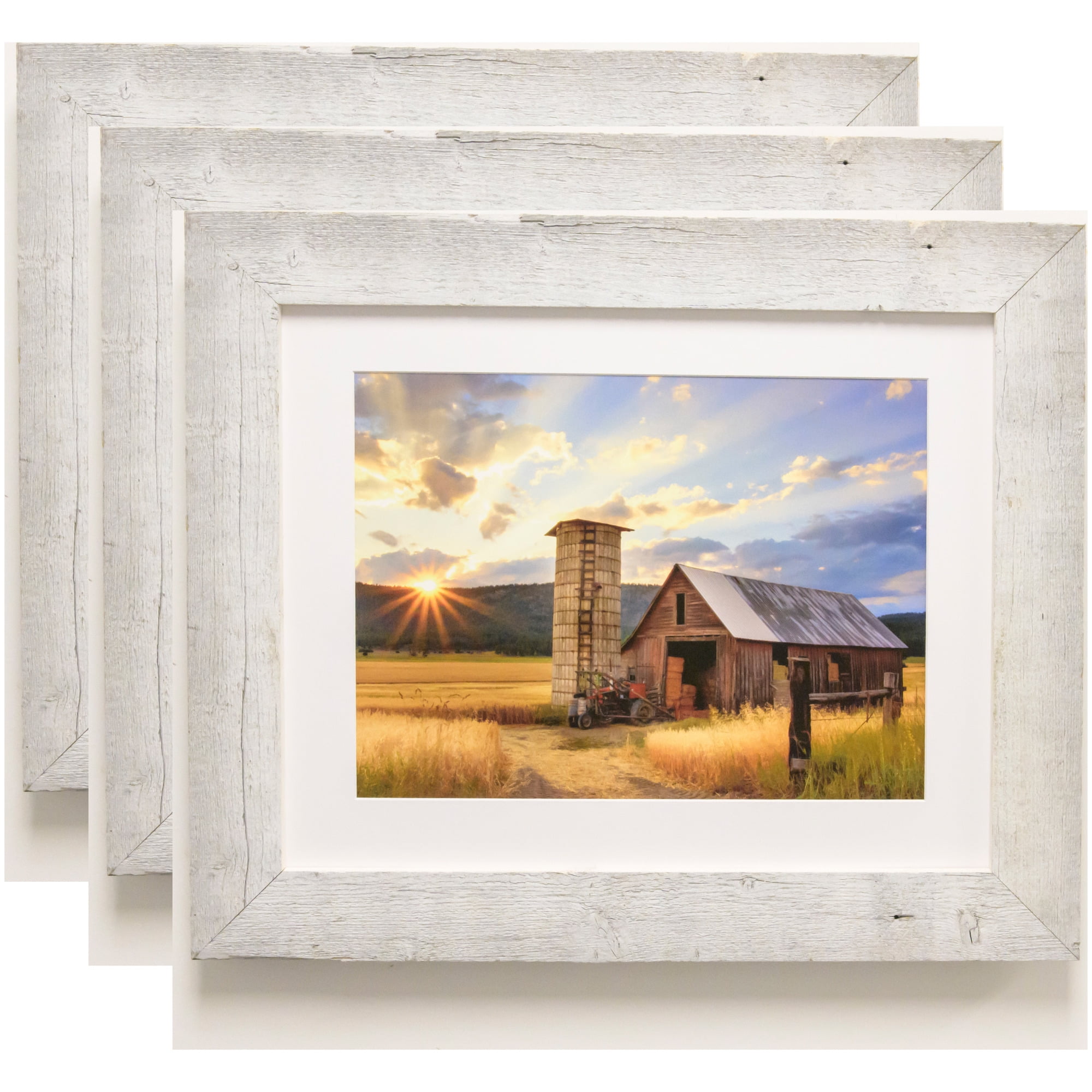 ArtToFrames 10" x 20" Real Reclaimed White Barnwood Picture Frame ...