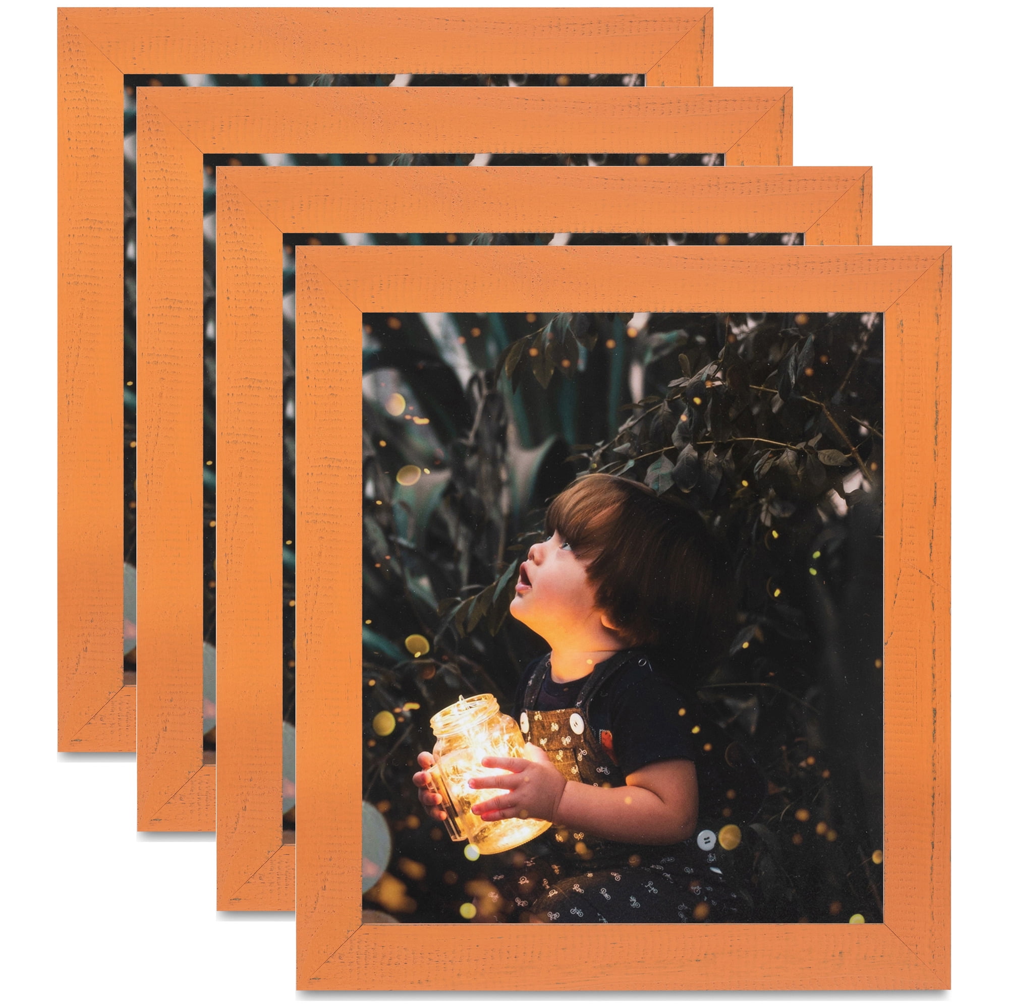 ArtToFrames 10" x 29" Orange Picture Frame, 10x29 inch Red Wood Poster ...