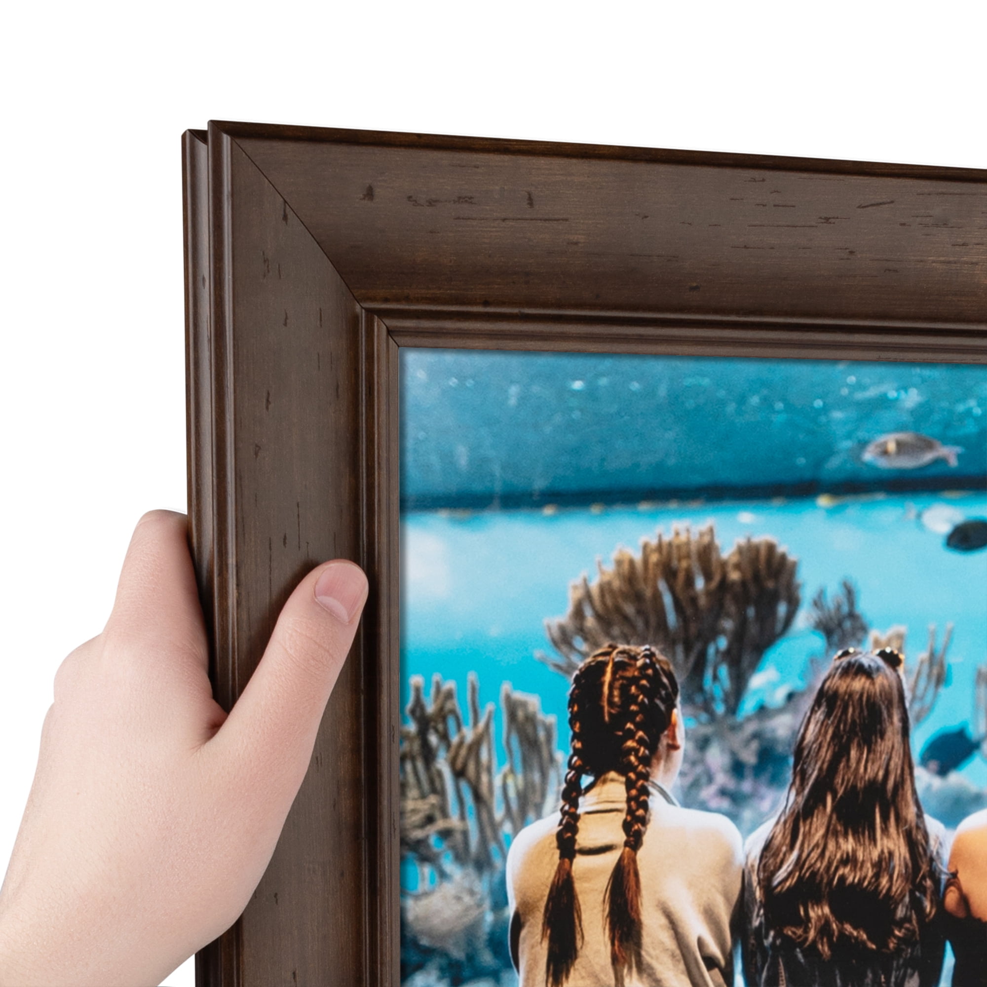ArtToFrames 10" x 40" Walnut Picture Frame, 10x40 inch Brown MDF Poster ...