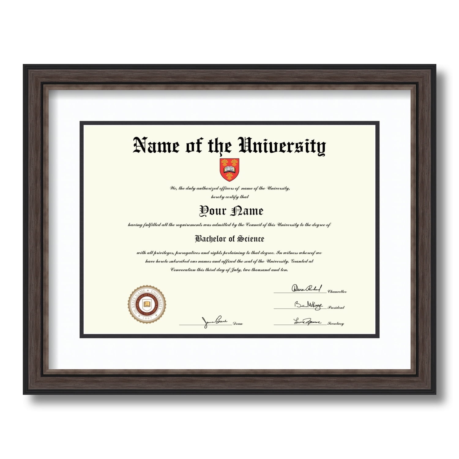 ArtToFrames 10x14 Diploma Frame - Framed in Grey and Black Frame with ...