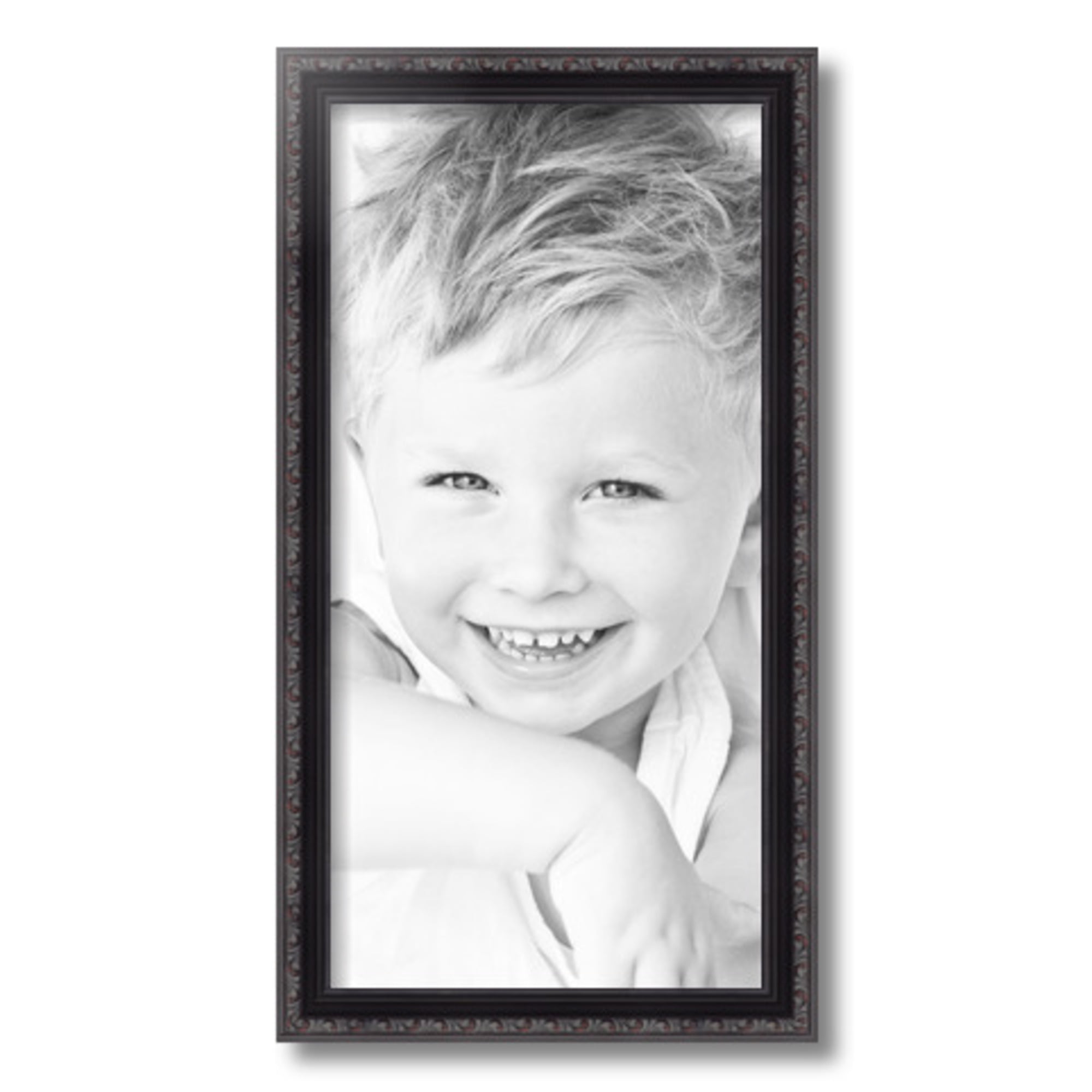 ArtToFrames 10" x 20" Black with Beads Picture Frame, 10x20 inch Black ...