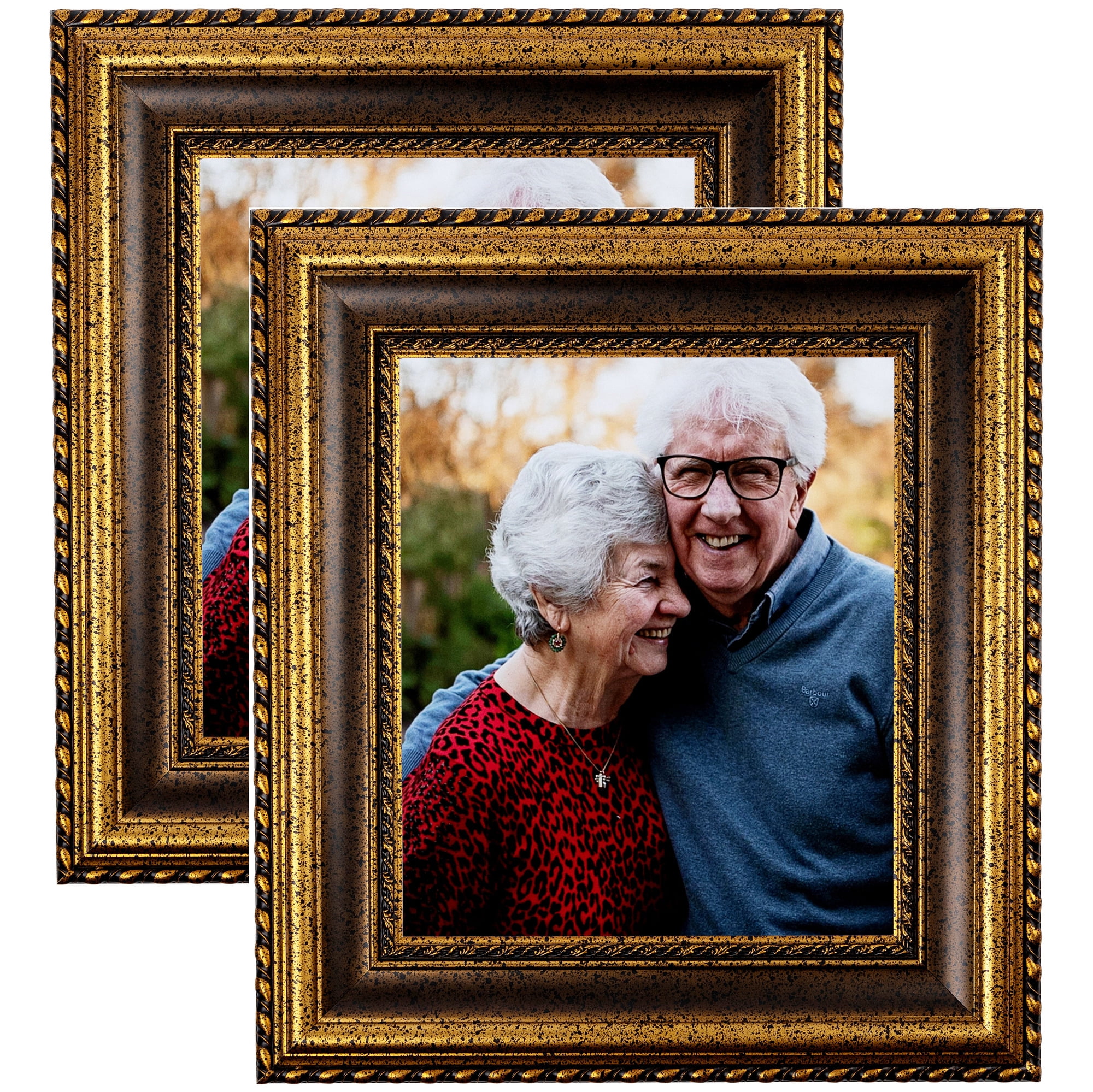 ArtToFrames 11" x 14" Speckeled Gold and Black with rope Picture Frame ...
