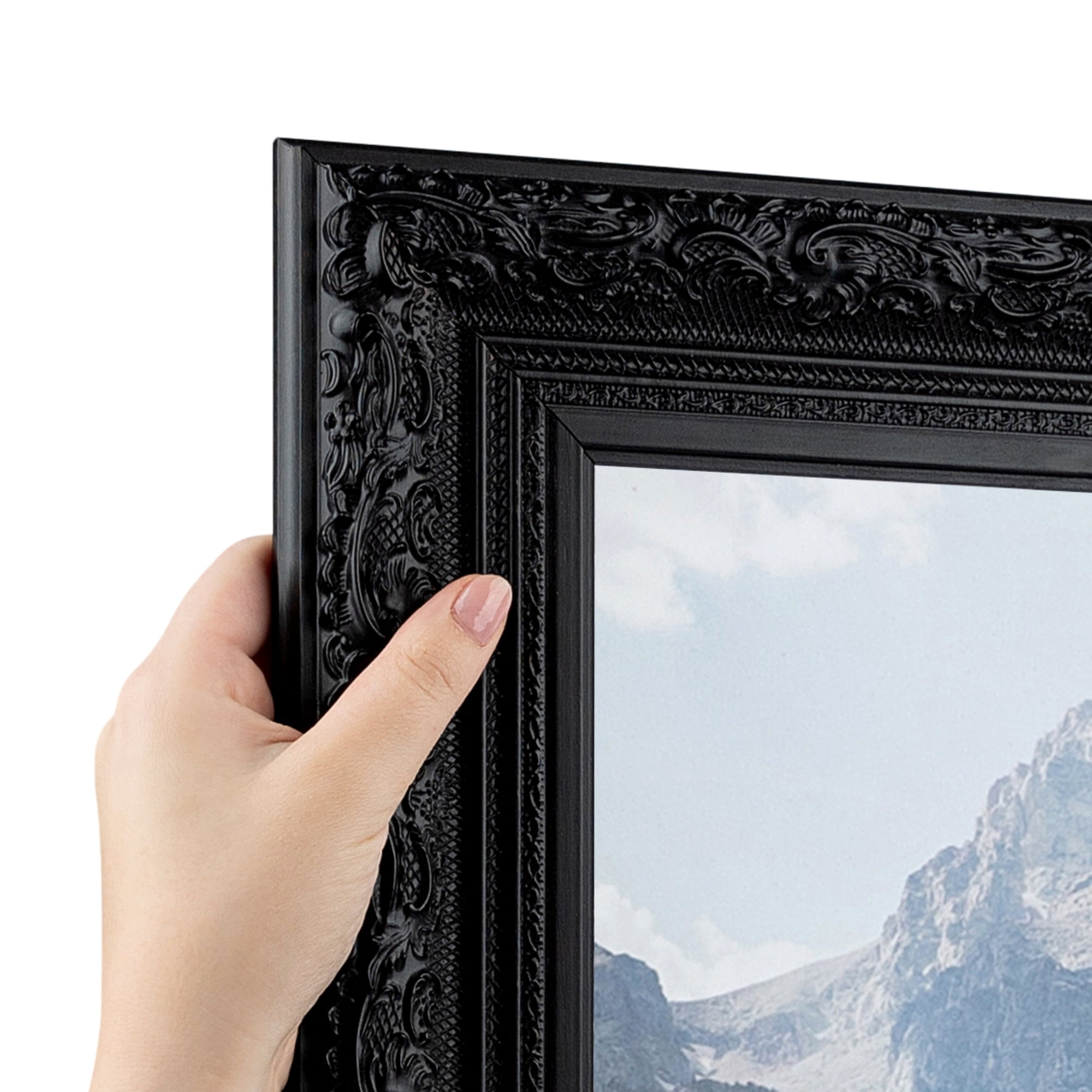 ArtToFrames 11" x 45" Majestic Black Picture Frame, 11x45 inch Black ...
