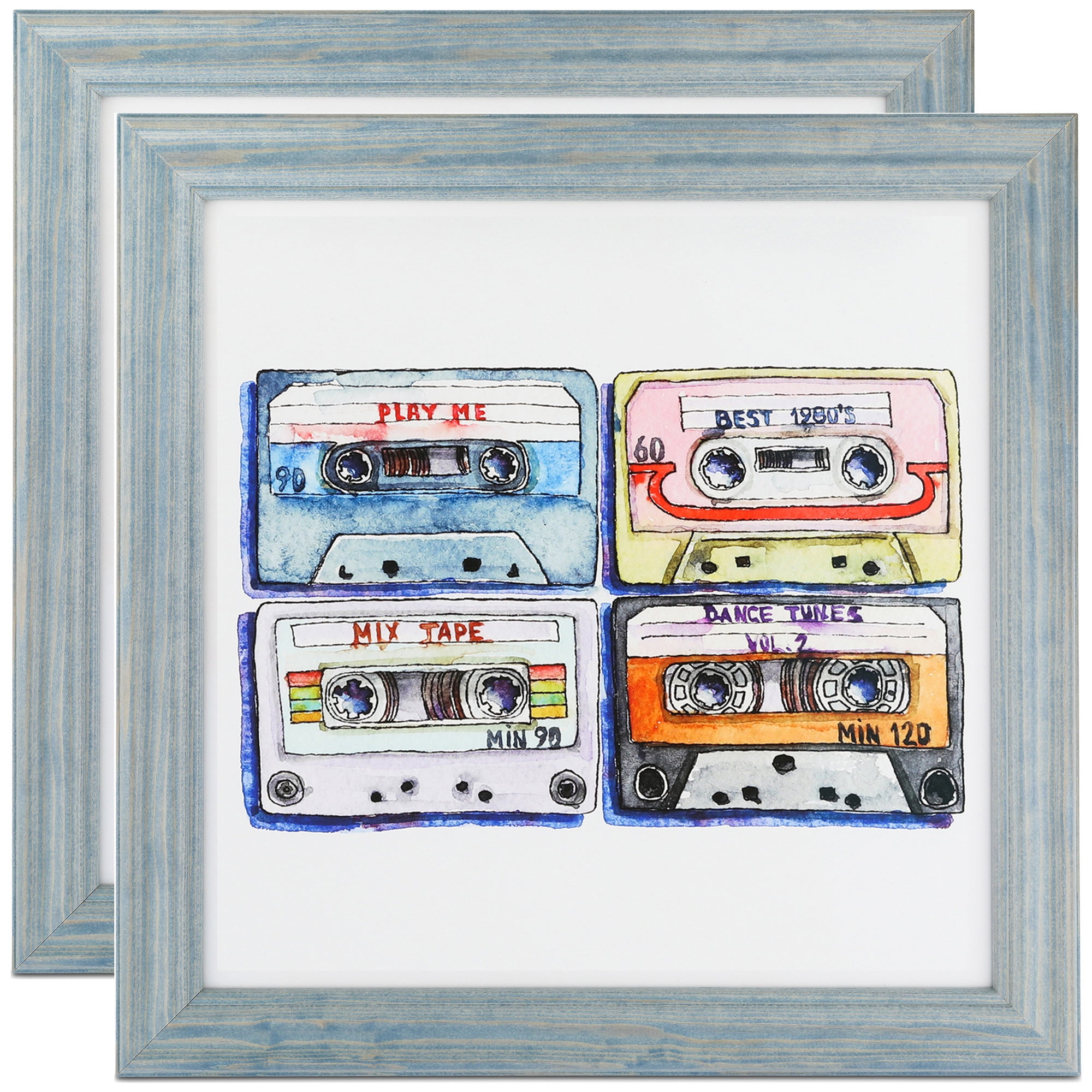 ArtToFrames 12" x 12" Blue Picture Frame, 12x12 inch Blue Wood Poster ...