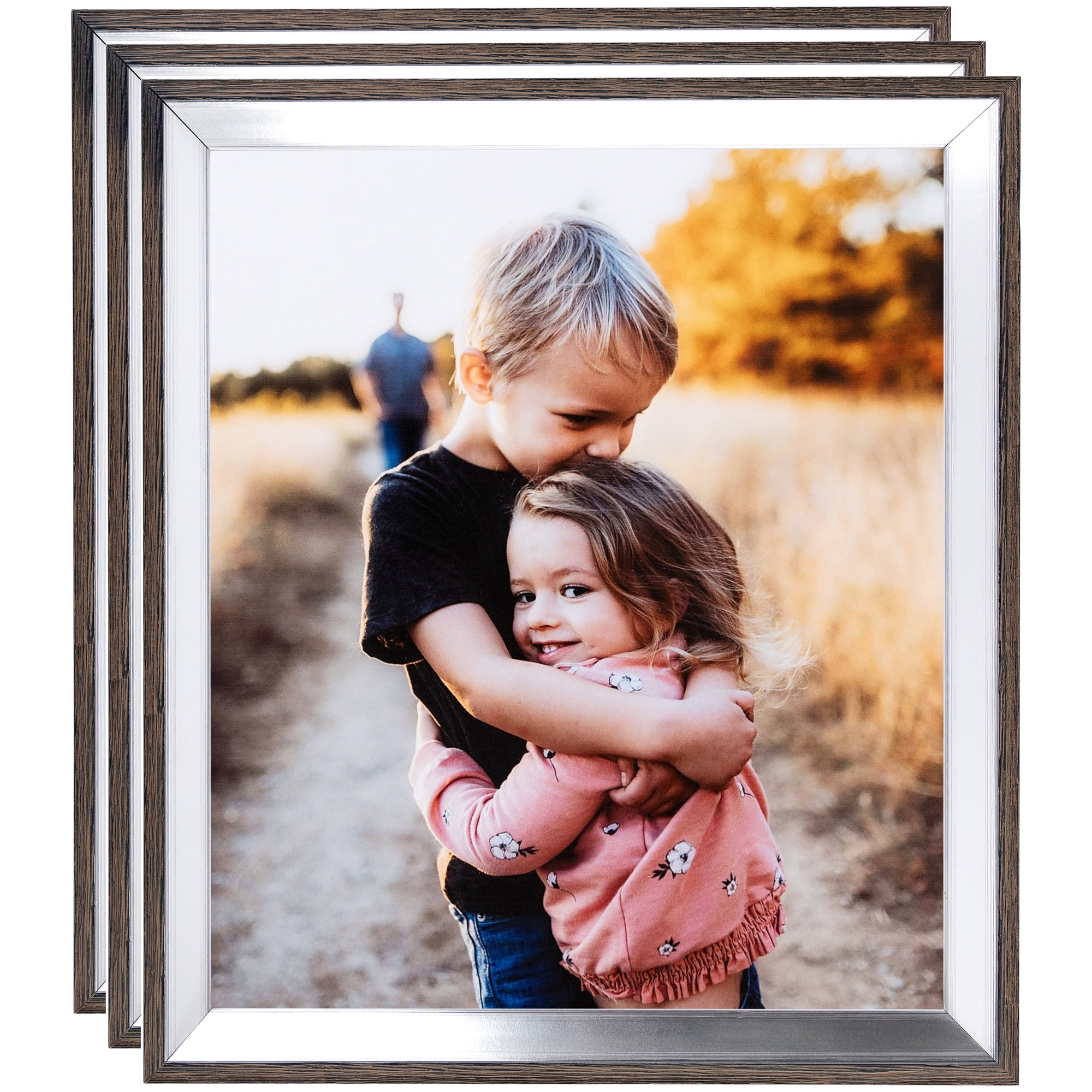 ArtToFrames 12" x 16" Silver with Stained Grey Picture Frame, 12x16 ...