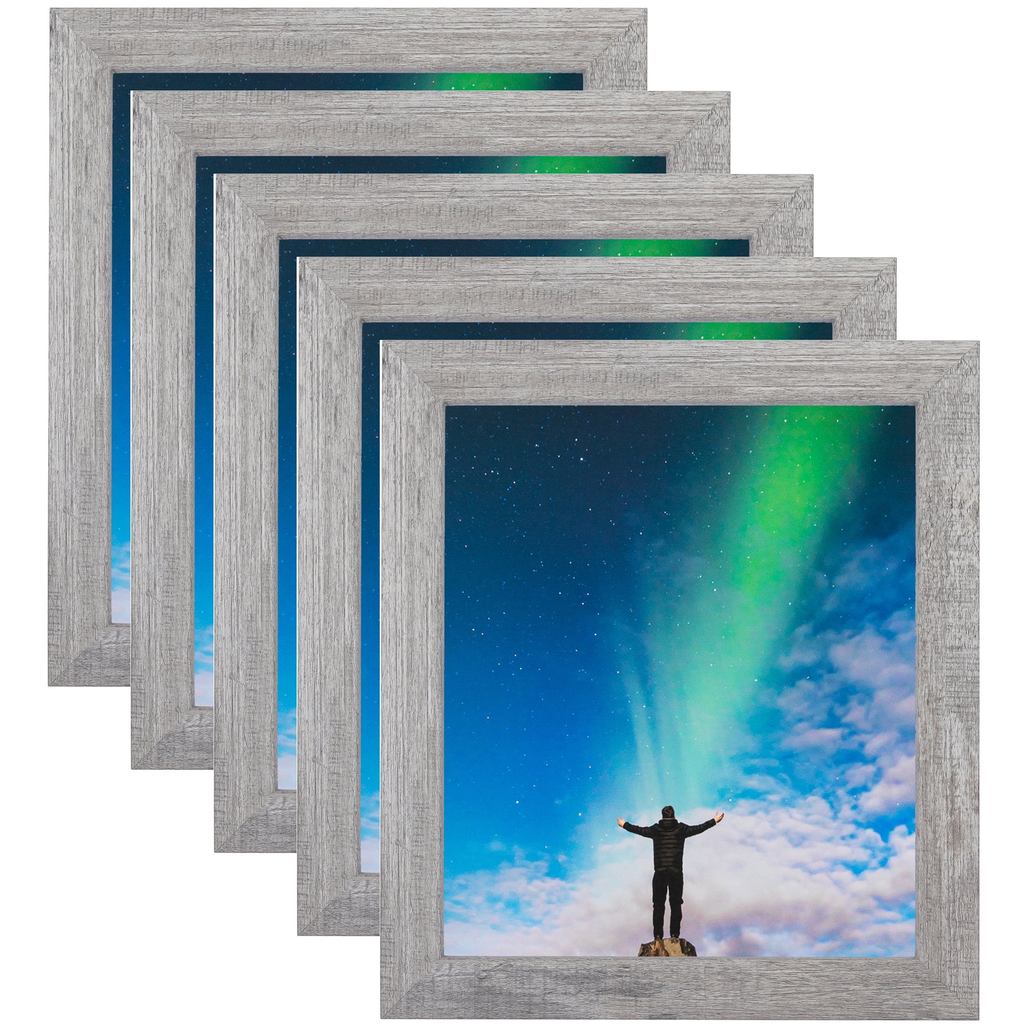 ArtToFrames 12" x 27" Winter White Barnwood 1.5 Inch Picture Frame ...