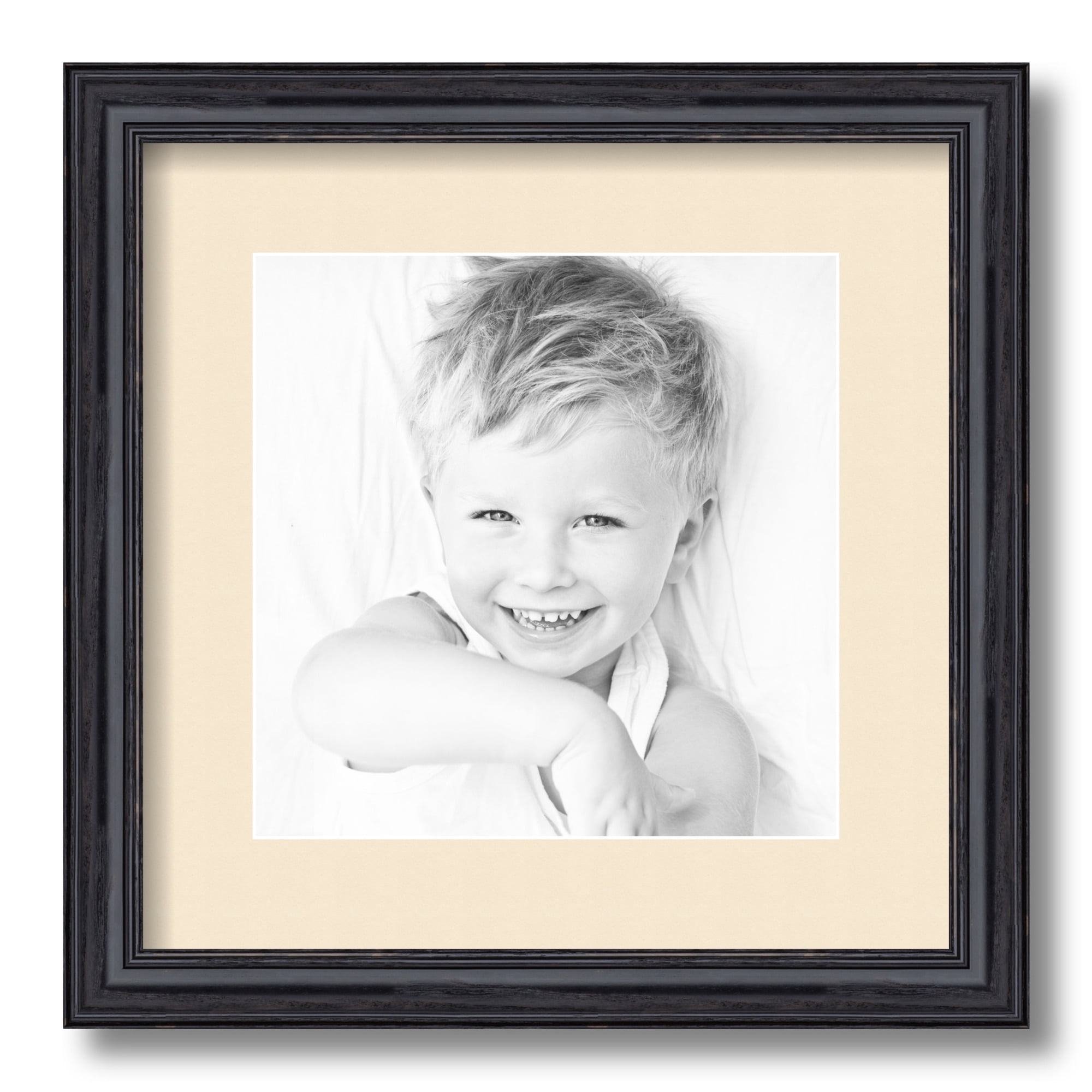 ArtToFrames 13x13" Matted Picture Frame with 9x9" Single Mat Photo Opening Framed in 1.25" Black ...