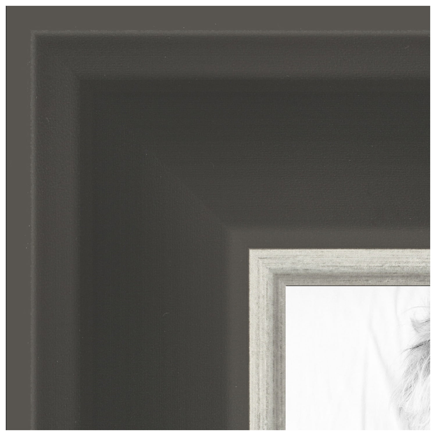ArtToFrames 13x23 inch Black Velvet with Silver Wide Picture Frame ...