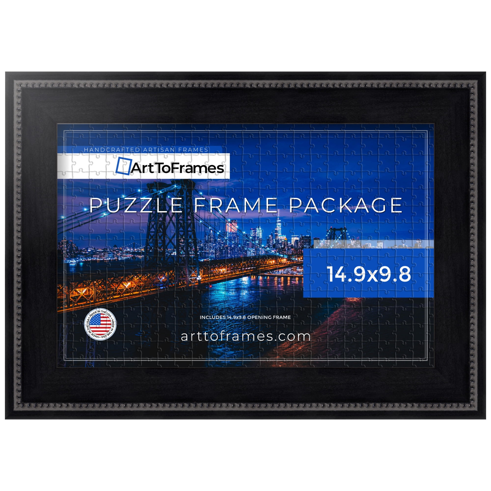 ArtToFrames 14.9x9.8 Inch - 38x25 CM Black Puzzle Frame for 100 piece ...