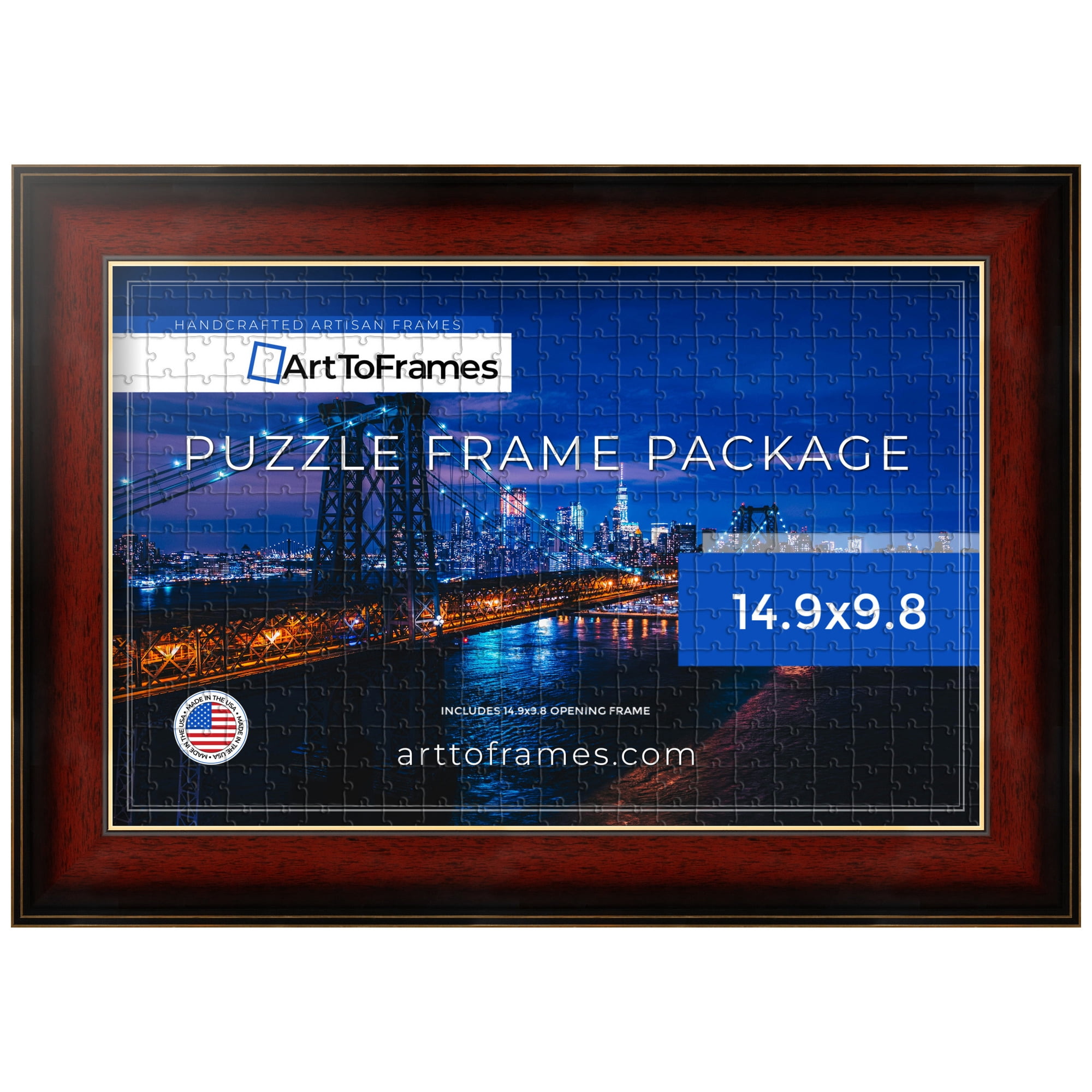 ArtToFrames 14.9x9.8 Inch - 38x25 CM Brown Puzzle Frame for 100 piece ...