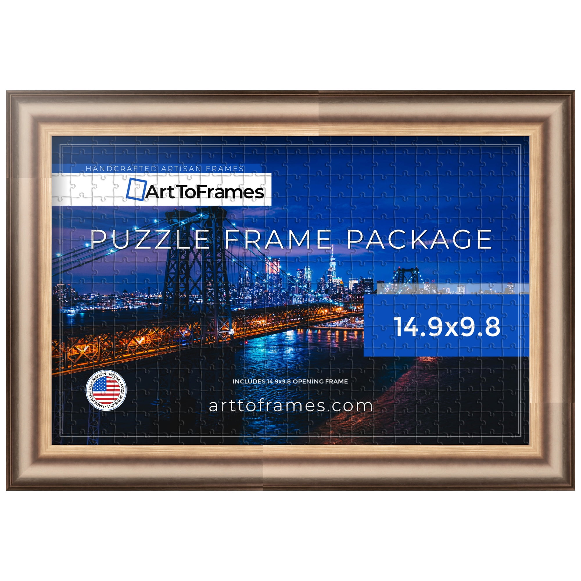 ArtToFrames 14.9x9.8 Inch - 38x25 CM Silver Puzzle Frame for 100 piece ...