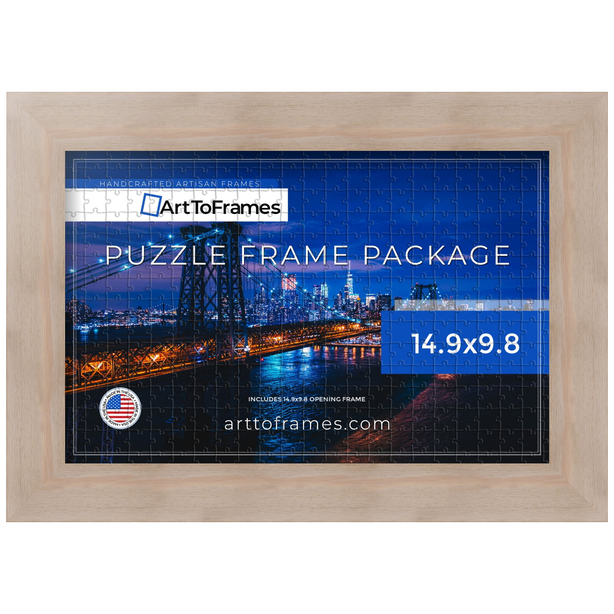ArtToFrames 14.9x9.8 Inch - 38x25 CM White Puzzle Frame for 100 piece ...
