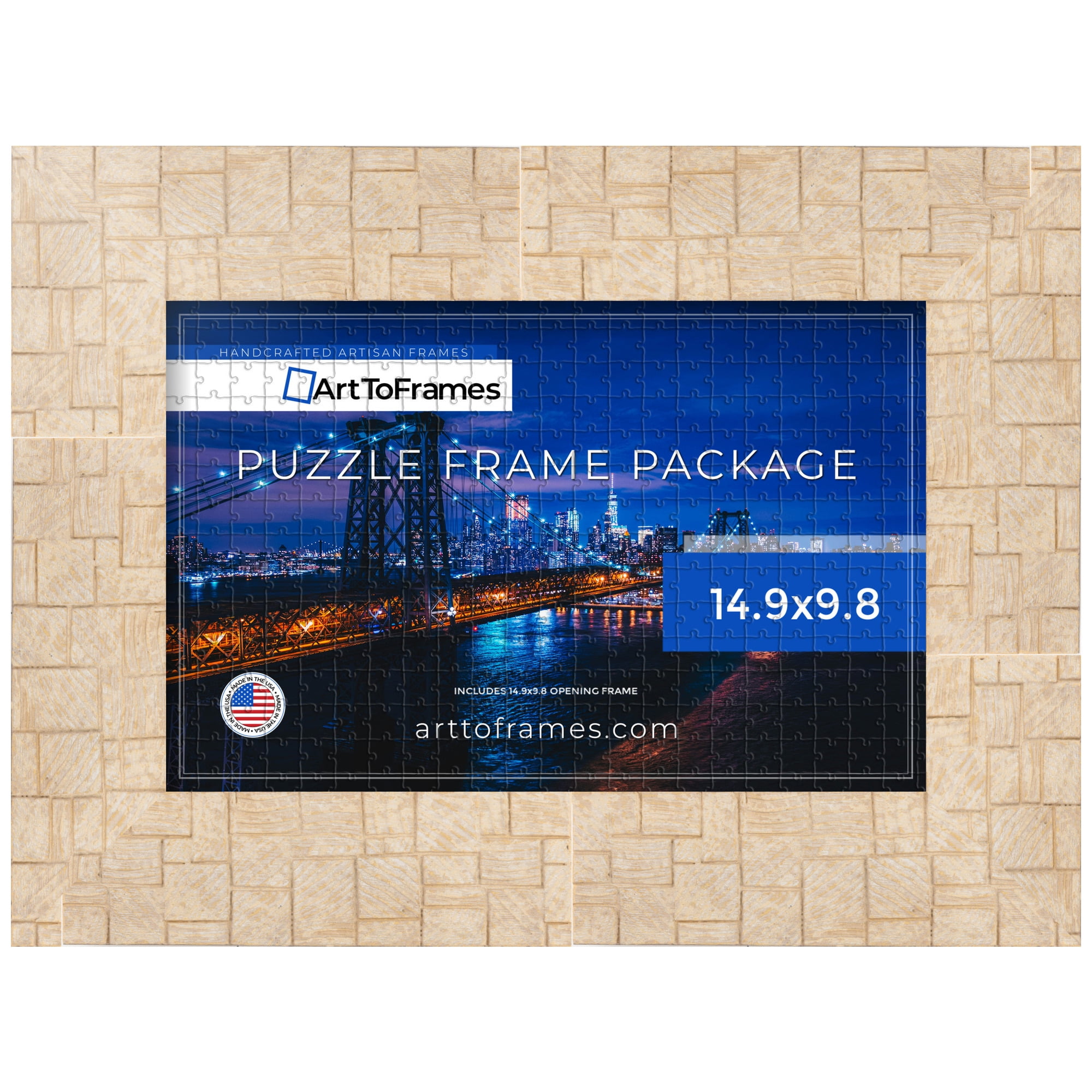 ArtToFrames 14.9x9.8 Inch - 38x25 CM White Puzzle Frame for 100 piece ...