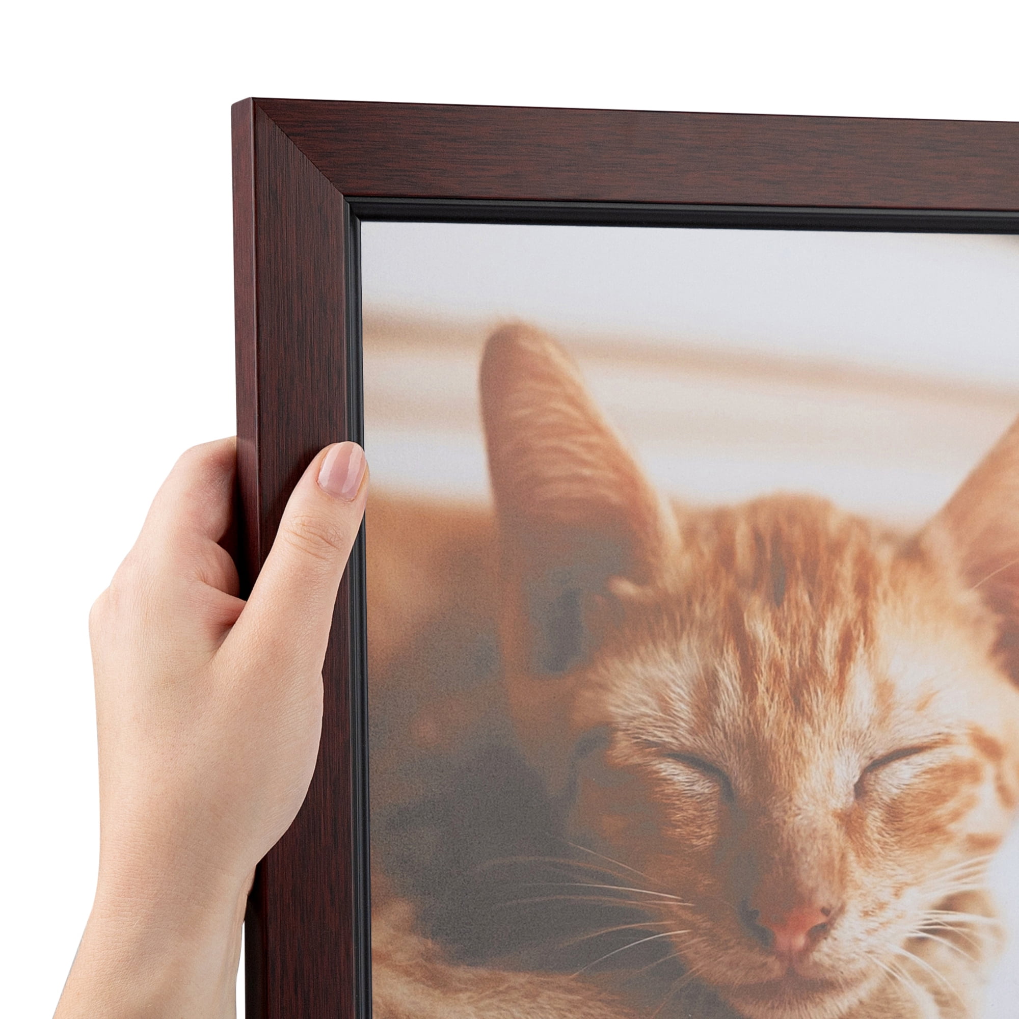 ArtToFrames 14" x 14" Mahogany Picture Frame, 14x14 inch Brown Wood ...