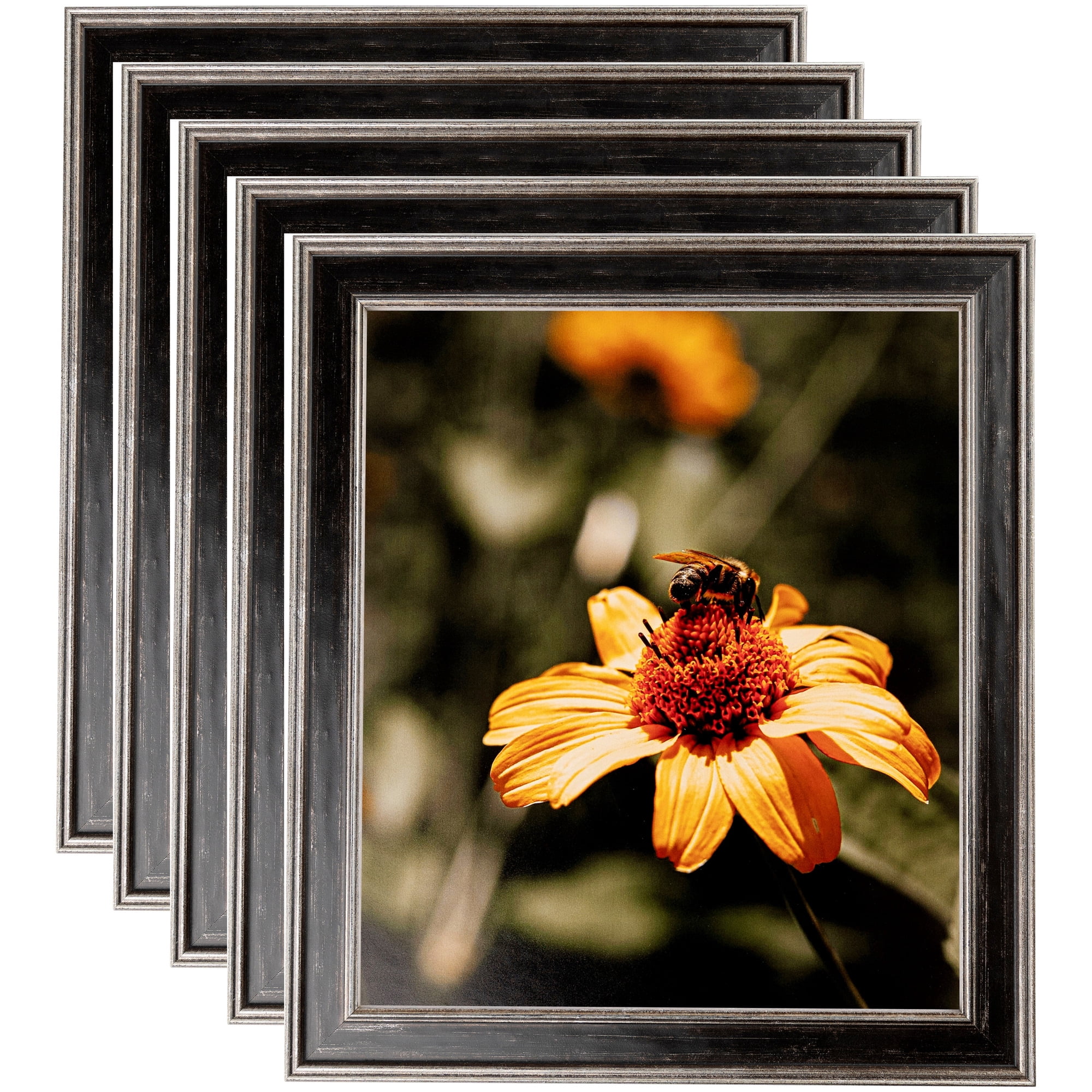 ArtToFrames 14" x 18" Black Panel With Silver Lip Picture Frame, 14x18 ...