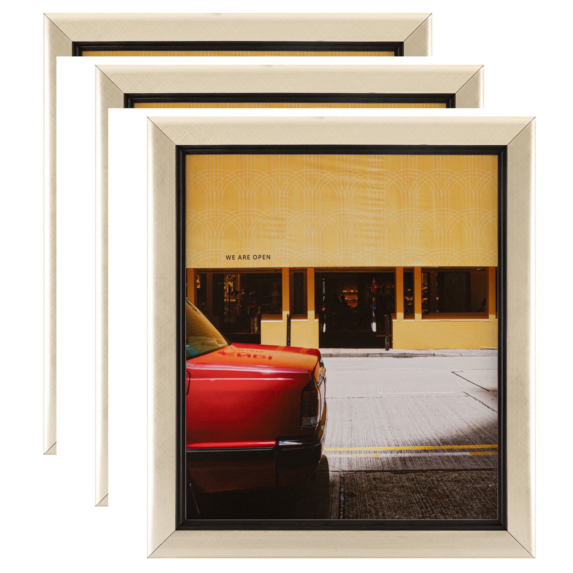 ArtToFrames 14" x 18" Silver with Black Lip Picture Frame, 14x18 inch ...