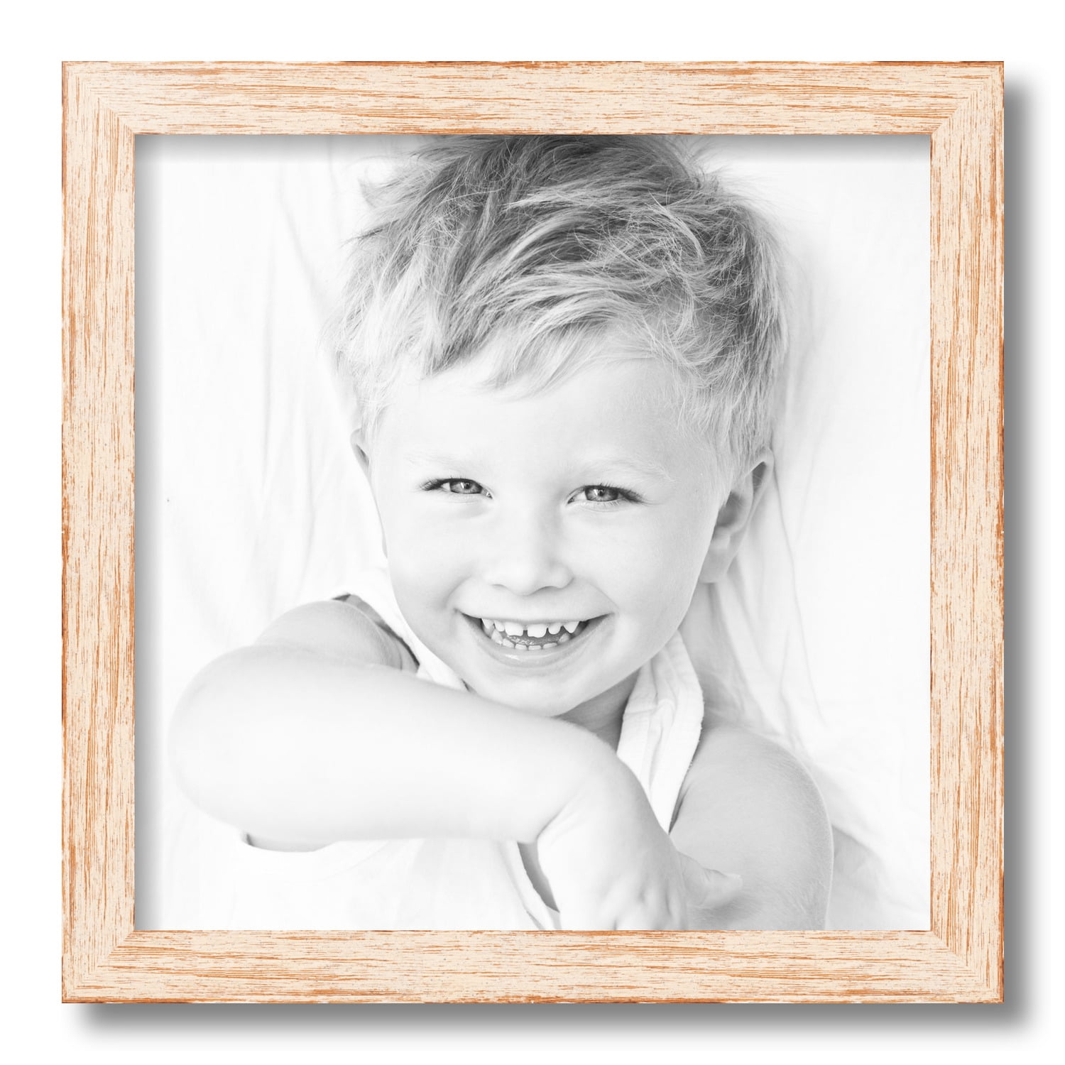 ArtToFrames 14x14" Knotty Pines Pecan with White Wash Picture Frame ...