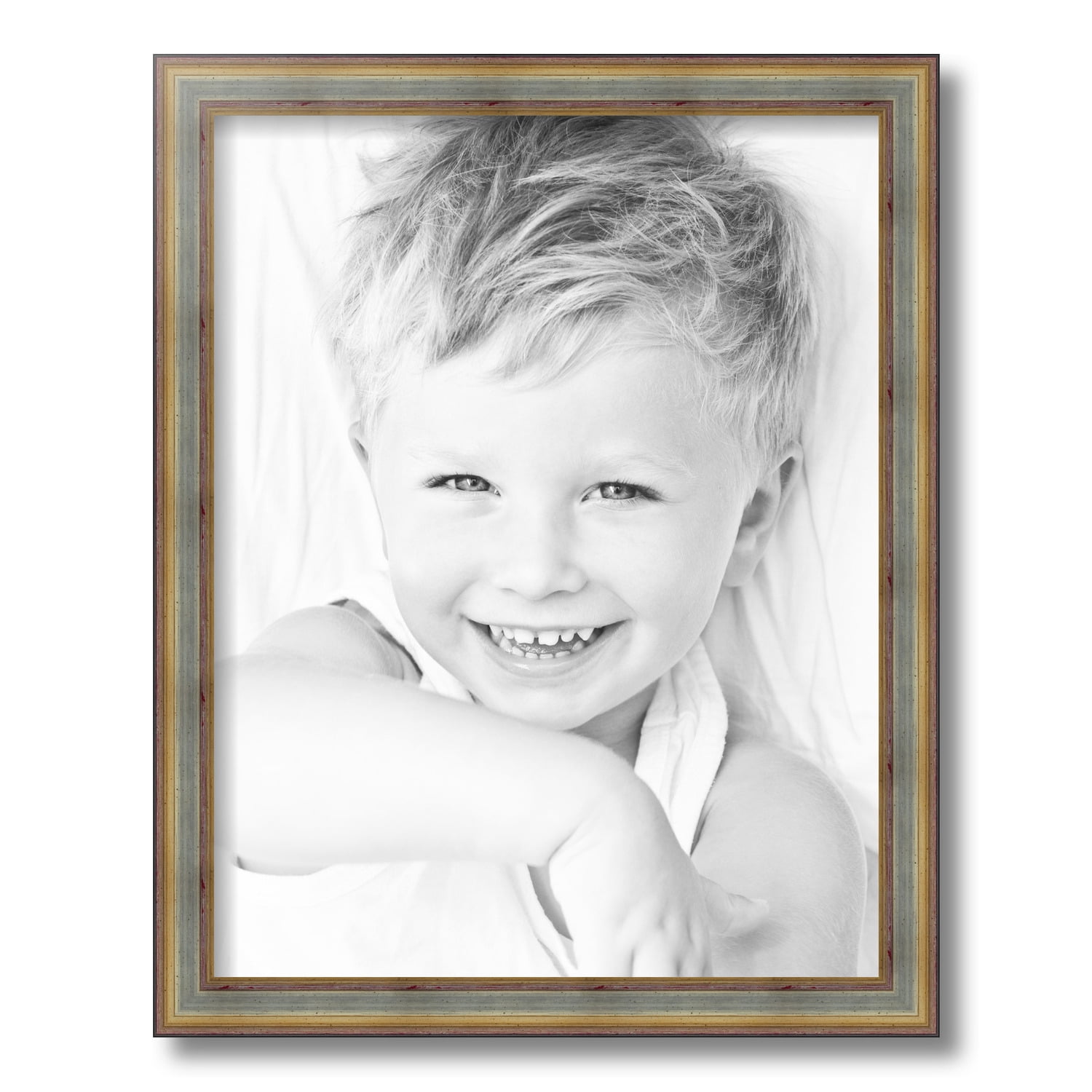 ArtToFrames 14x18 Inch Silver Frame with Gold Accents Picture Frame ...